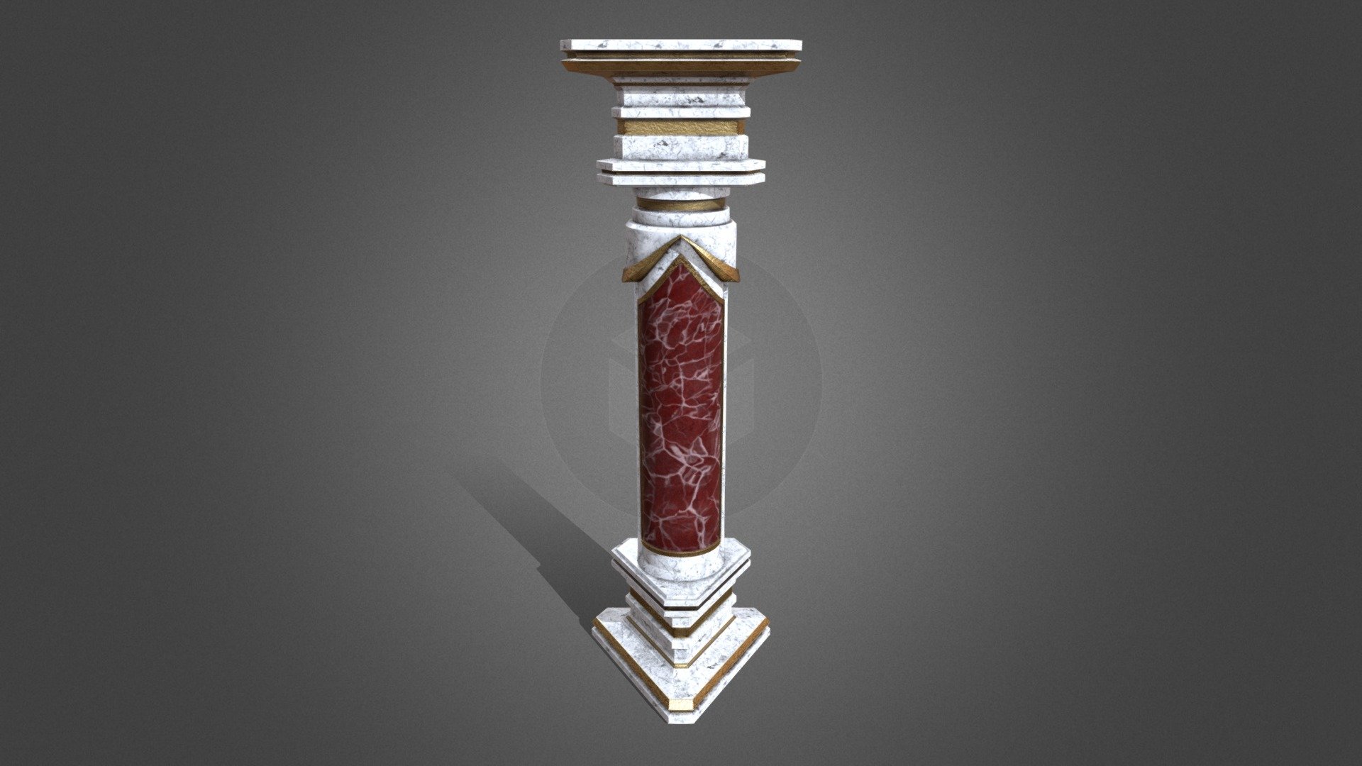 Marble and gold pillar (Low poly) - 3D model by Egor Krylkov (@Kryl21 ...