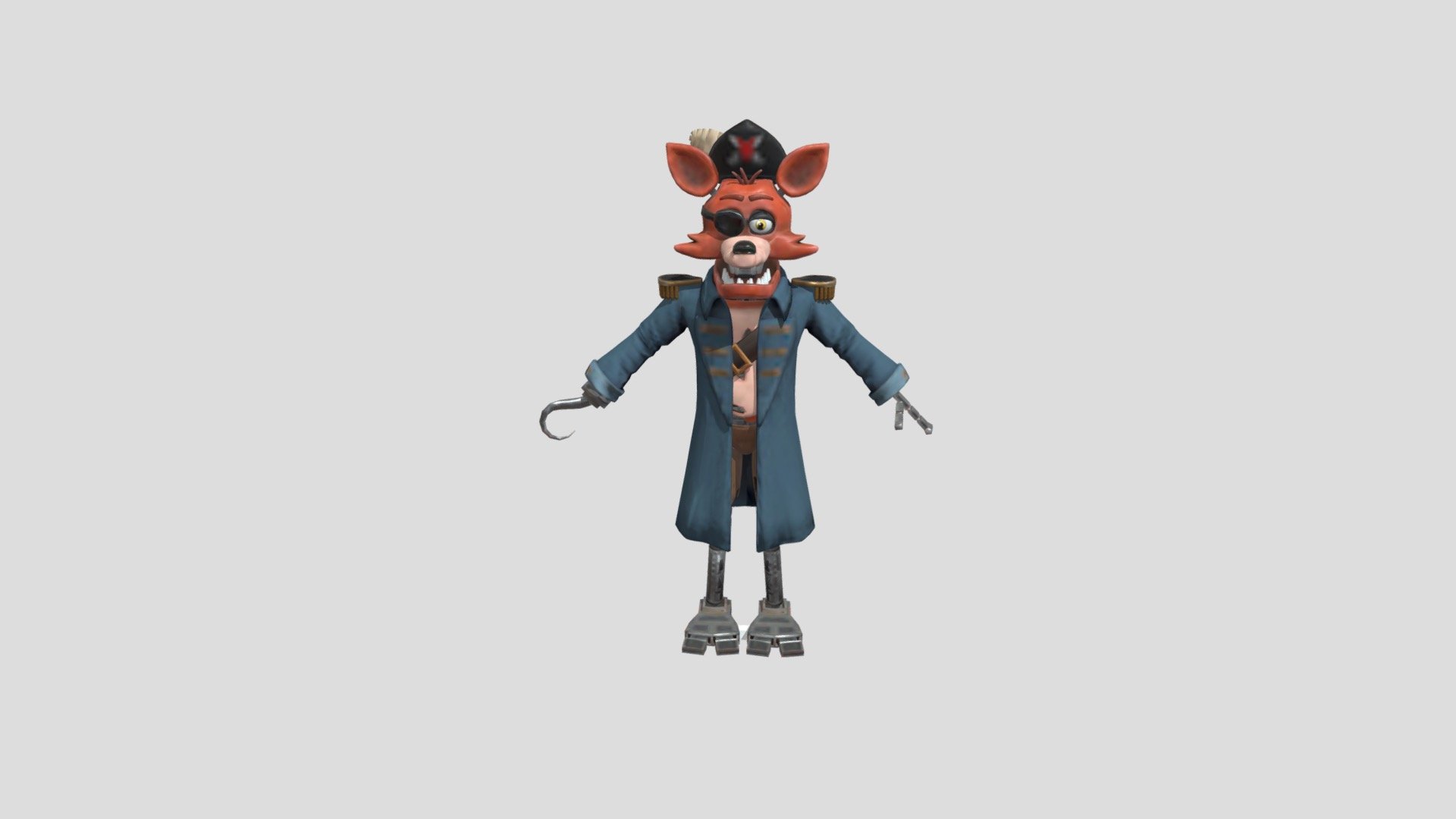 Captain Foxy - Download Free 3D model by Jotaro Kujo (@cujohj410 ...