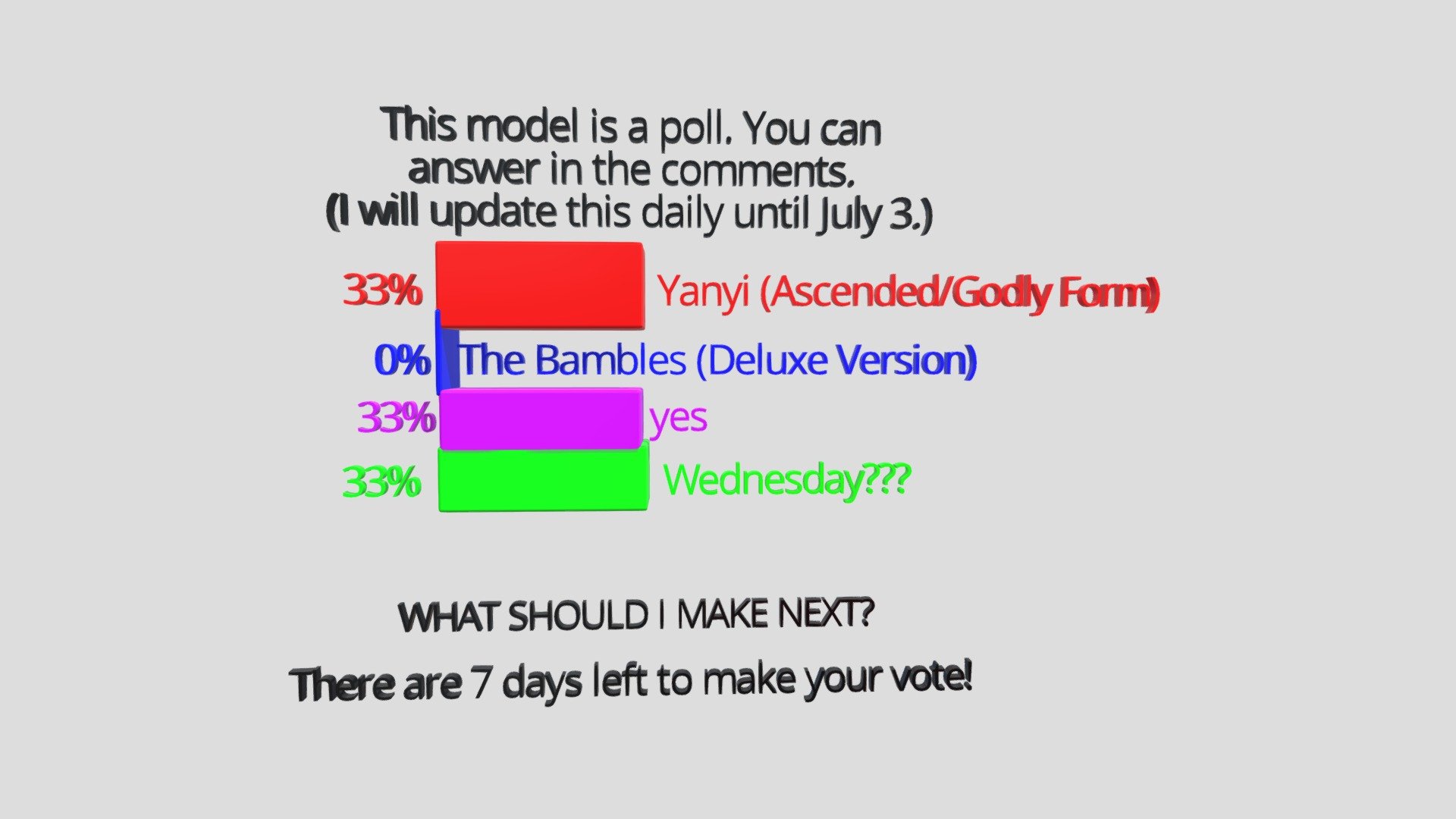 Poll (Day 5) - Download Free 3D model by meggy_rulz [64edb7c] - Sketchfab