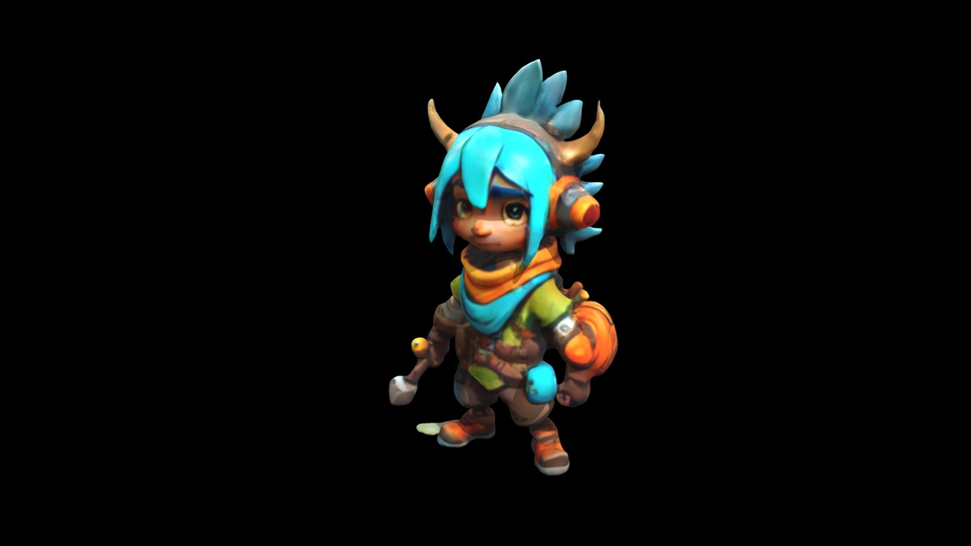 ["Anime-style illustration of a heroic young cha - Download Free 3D ...