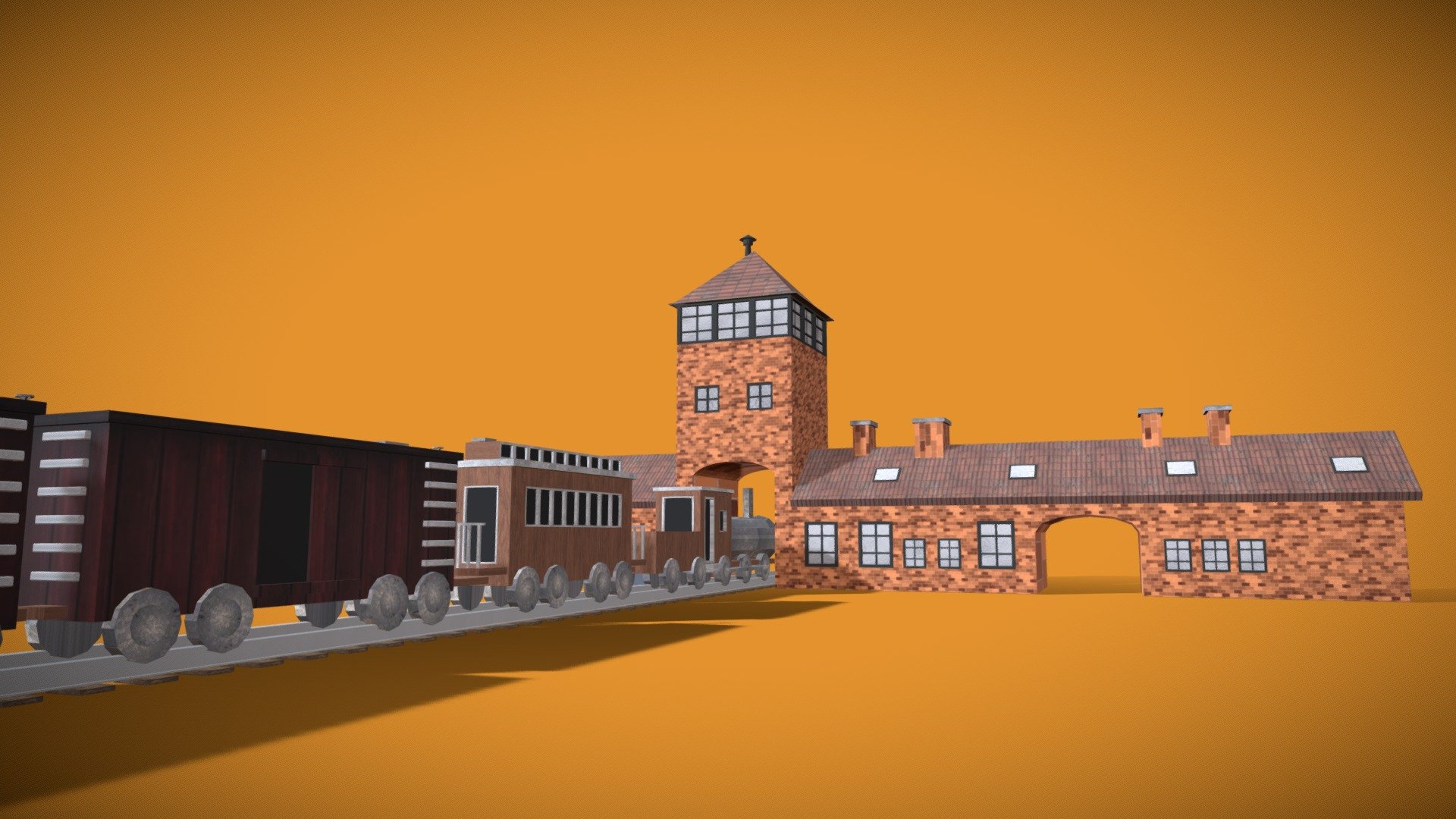 Bearing Witness: Entrance to Auschwitz - 3D model by Drussle [64f75b5 ...