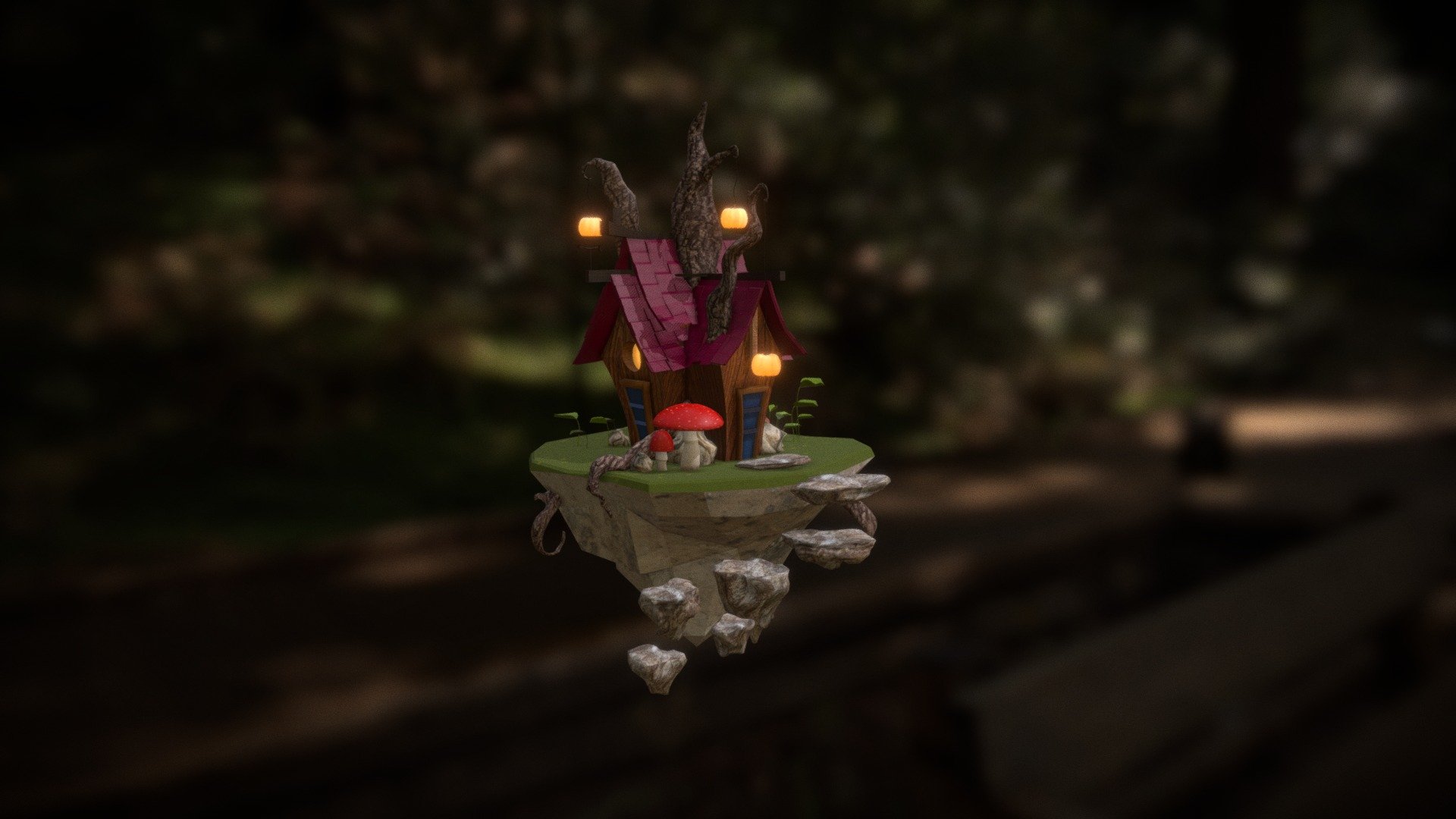 Floating Witch's House - 3D model by gladys.violetta [64fb89f] - Sketchfab