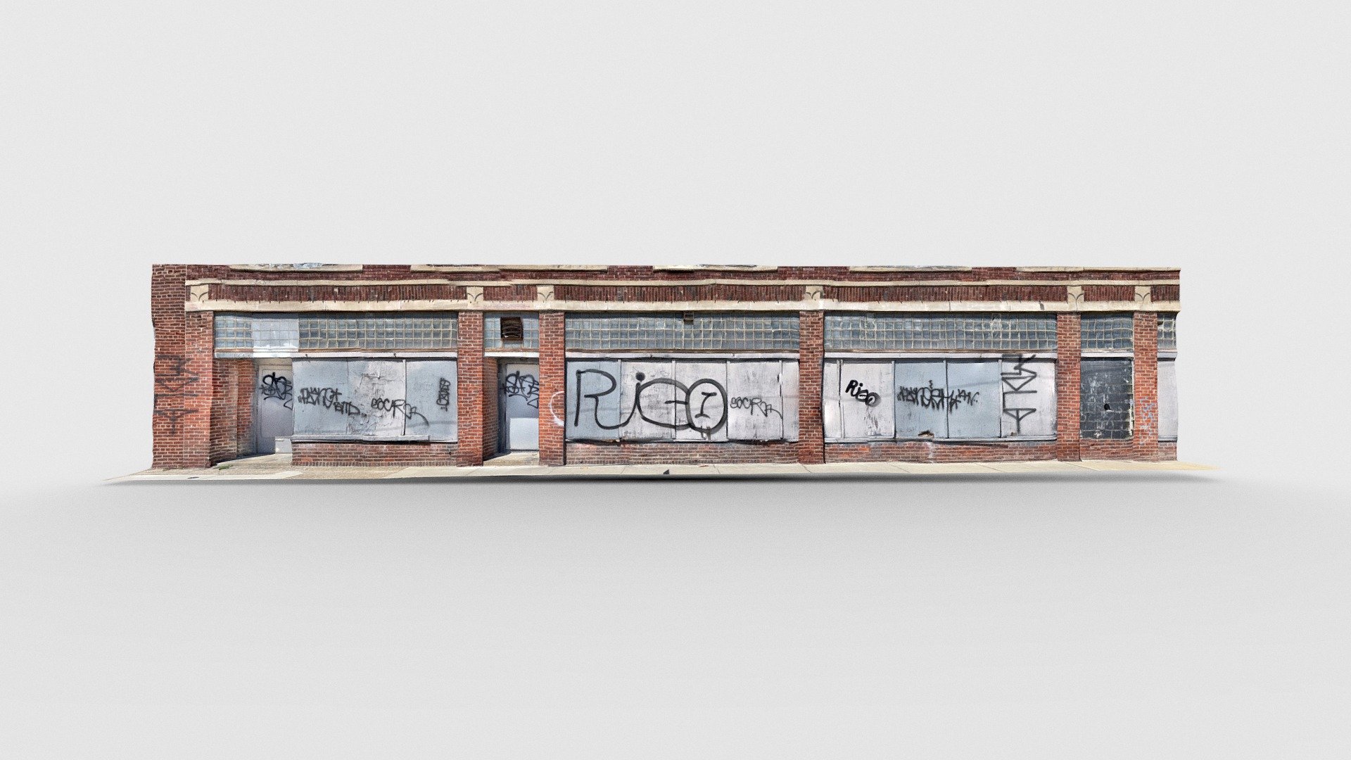 Abandoned Warehouse Front - Download Free 3D model by alexdelker ...