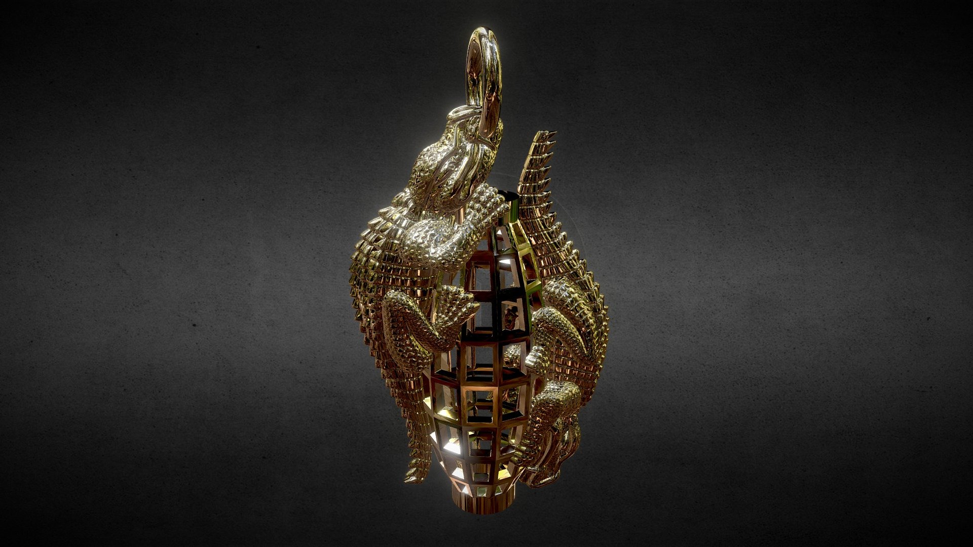 Reptiles on bug zapper for tritium glow pendant - 3D model by shea ...