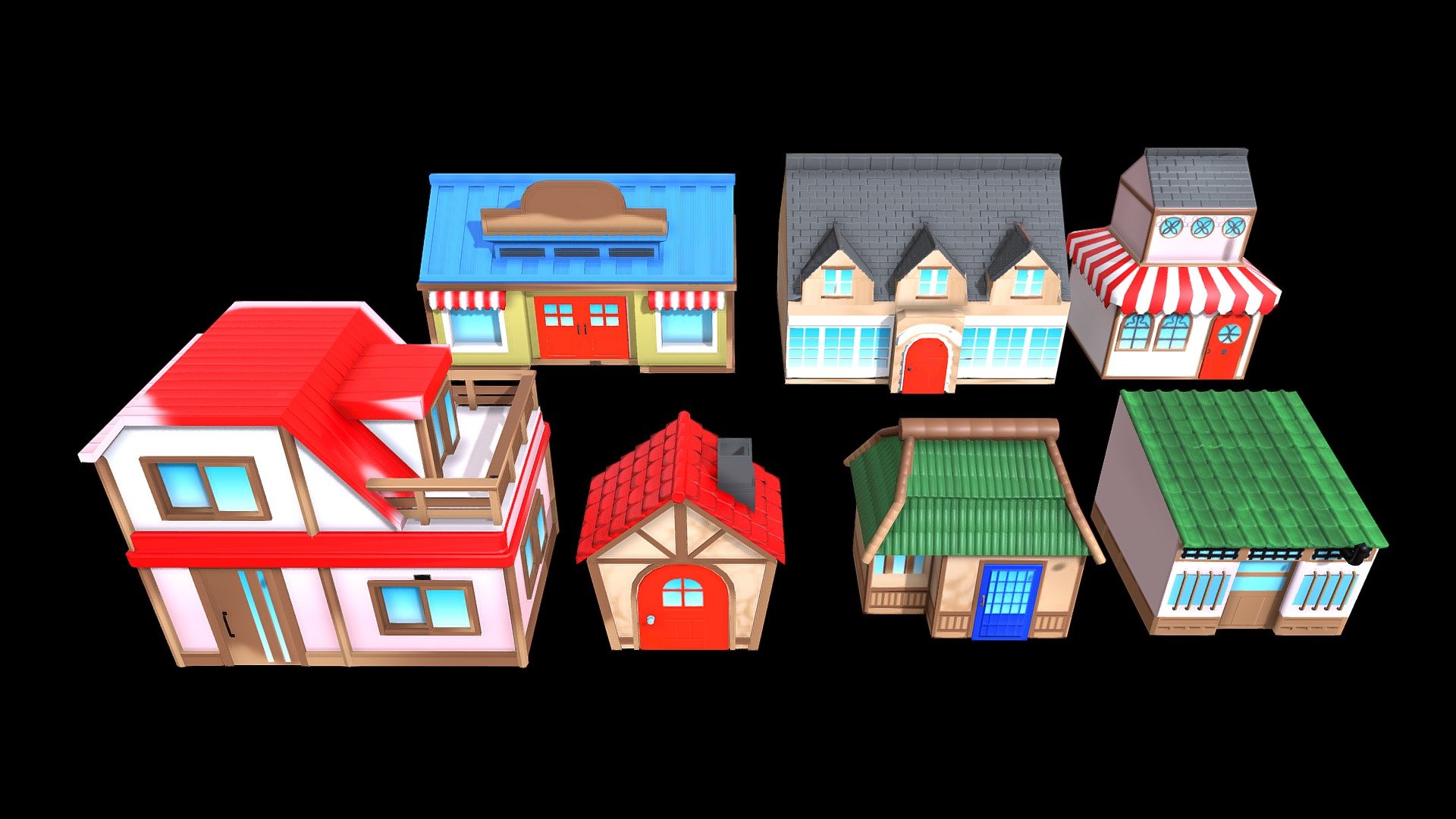 Village Asset Pack Houses FREE - Download Free 3D model by stylo0 ...