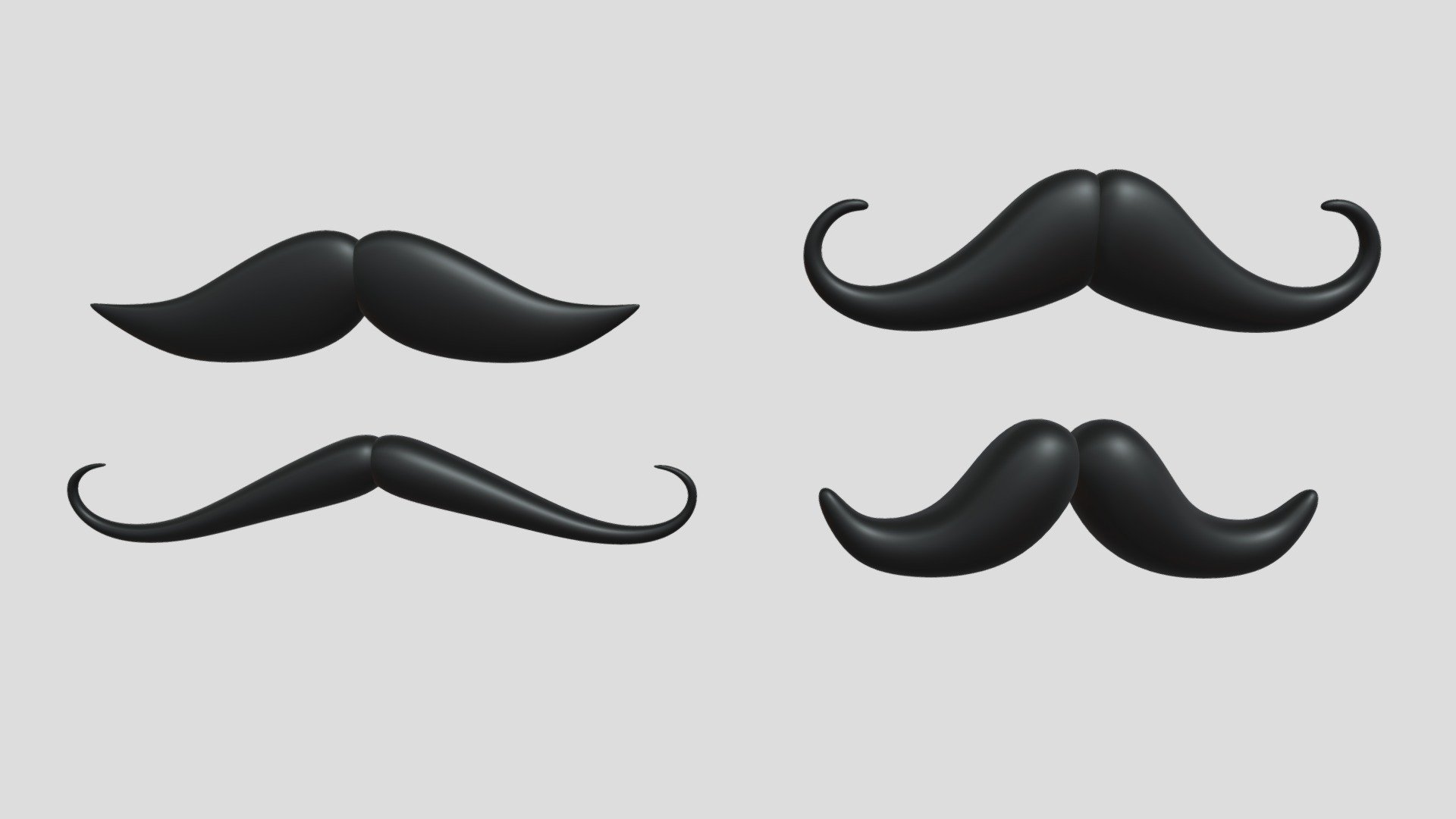 Cartoon Mustache Collection - Buy Royalty Free 3D model by Philip Storm ...