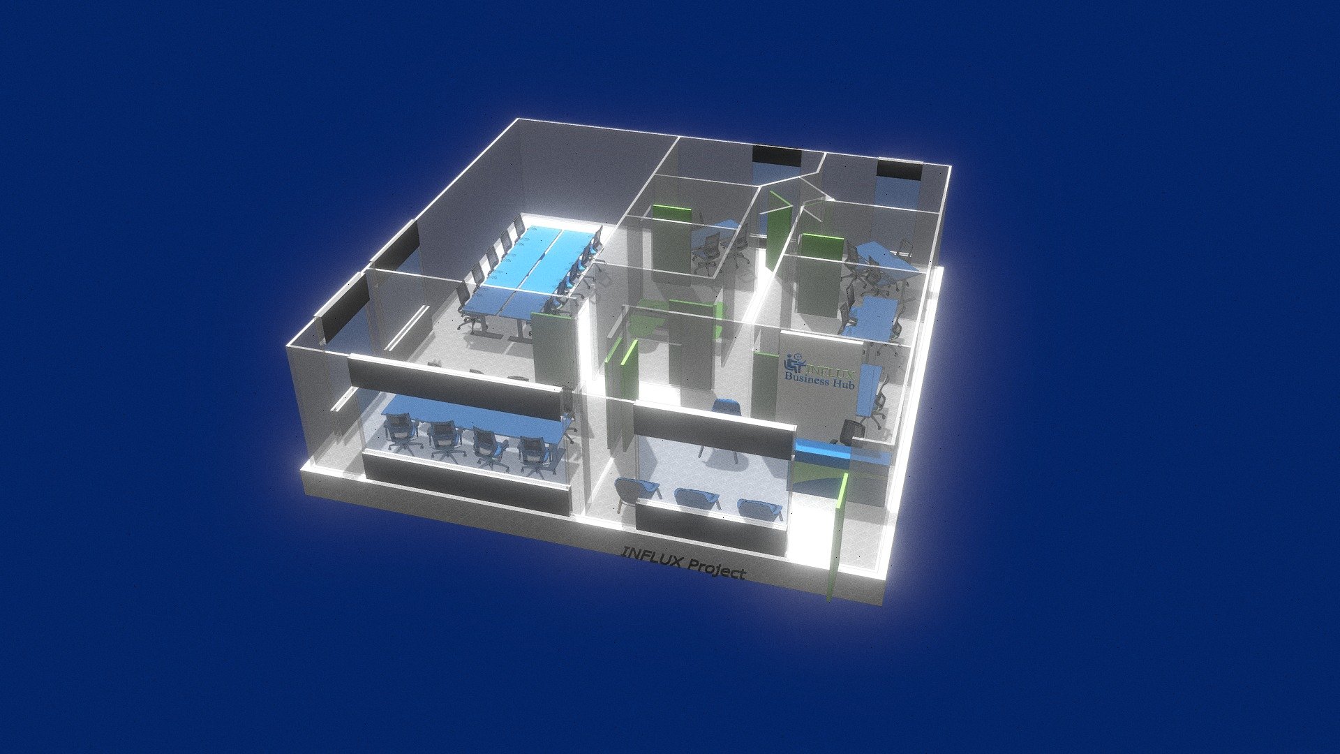 INFLUX Floor Plan3d - 3D model by fxgrafx [650c275] - Sketchfab