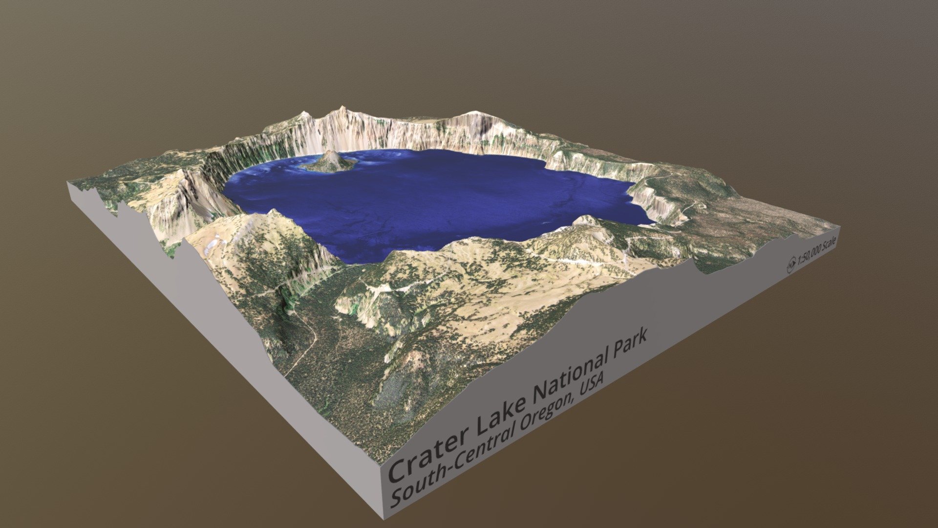 Crater Lake Map V2: 8"x10" (1:50,000 Scale) - 3D model by smartmAPPS ...