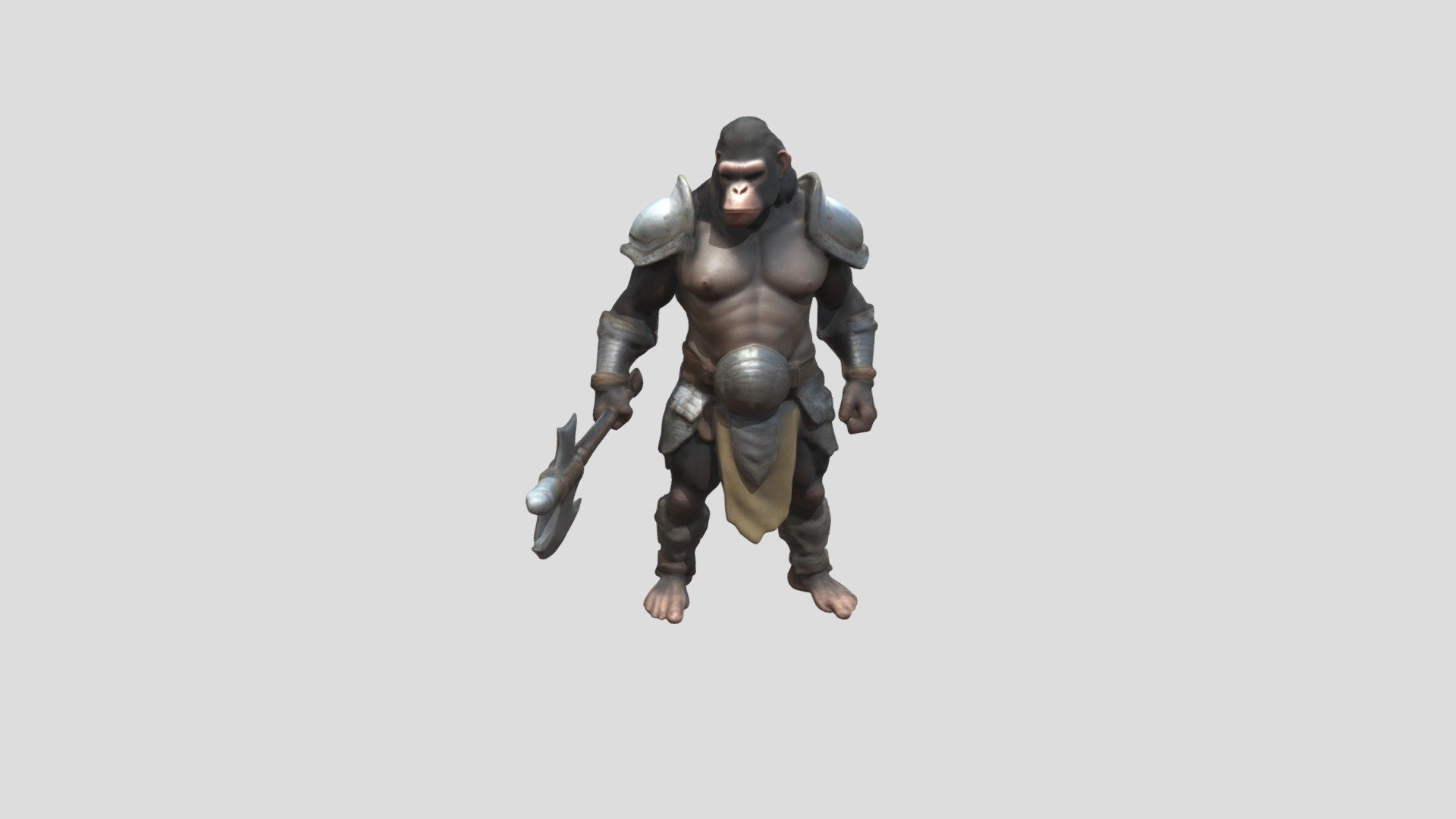 Warrior ape in armour, #animation# - 3D model by Lordarchiebaldthethird ...