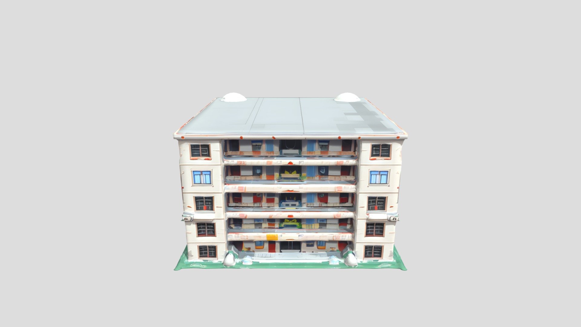 Pixelated apartment building - 3D model by Techi_wu [651d7ad] - Sketchfab