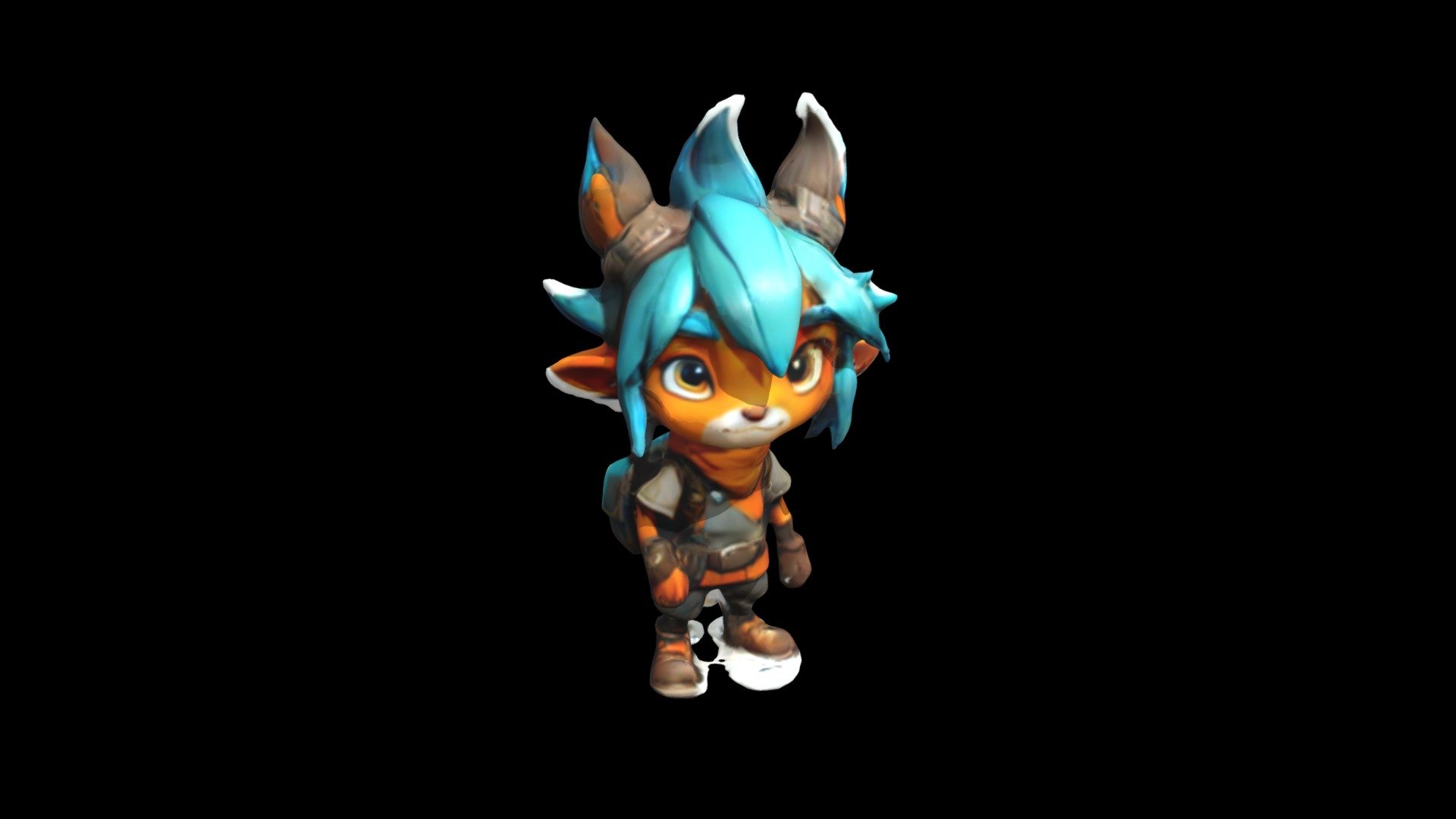 The title is "Anime-style cartoon character with - Download Free 3D ...