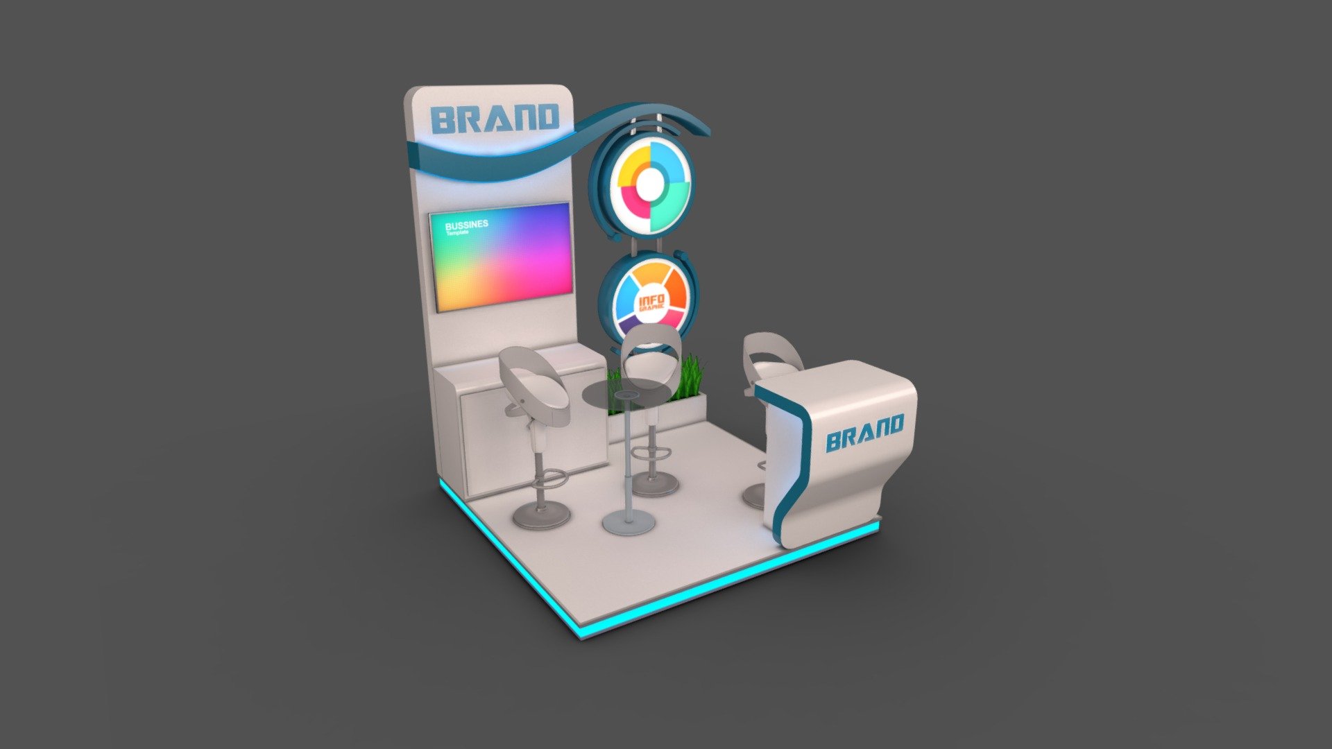 Model 2302 Exhibition Booth 4 Sqm - Buy Royalty Free 3D model by fasih ...
