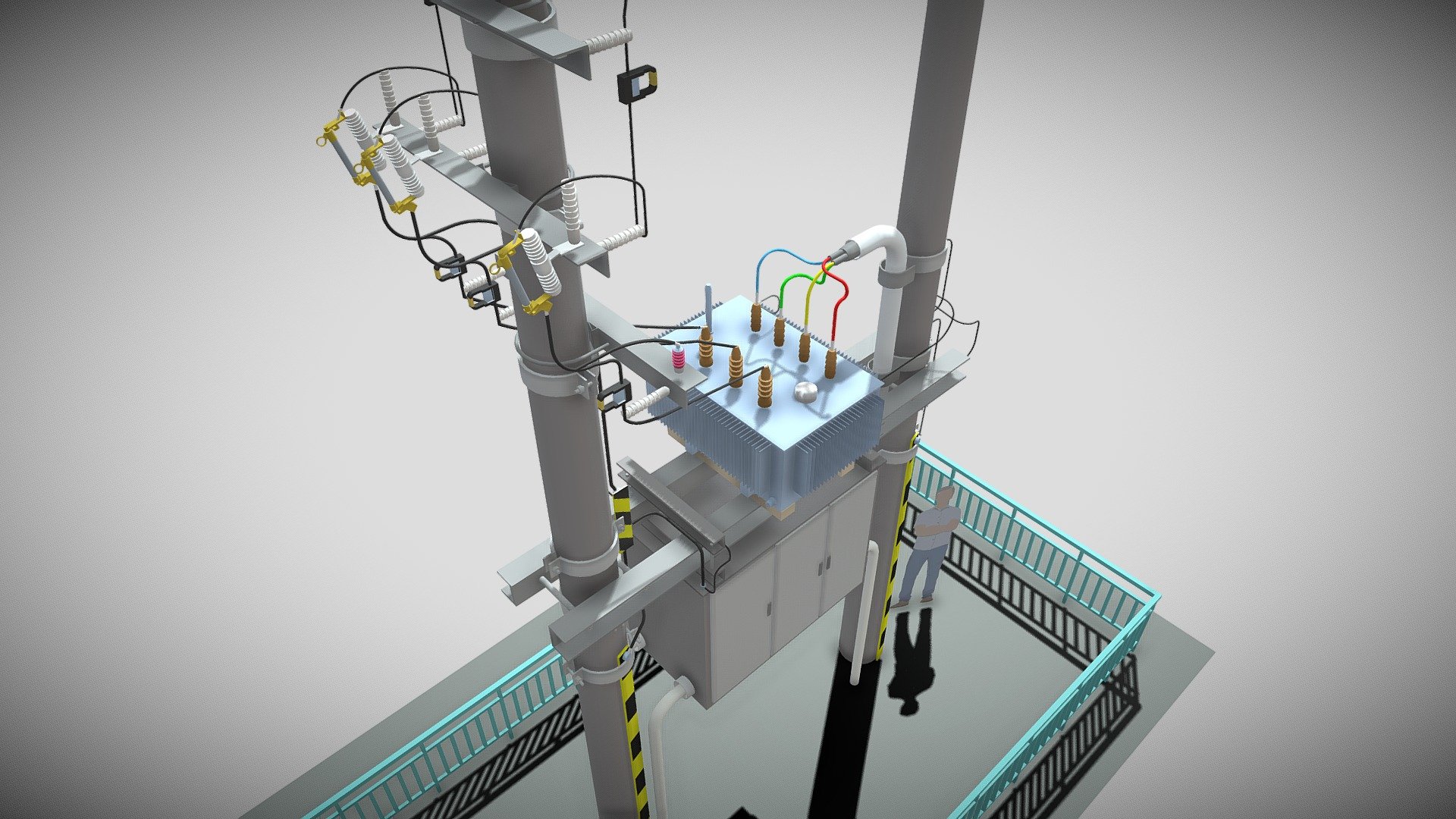 On-column transformers&JP cabinet 变压器及配电柜 - 3D model by MrdT (@mrdt ...
