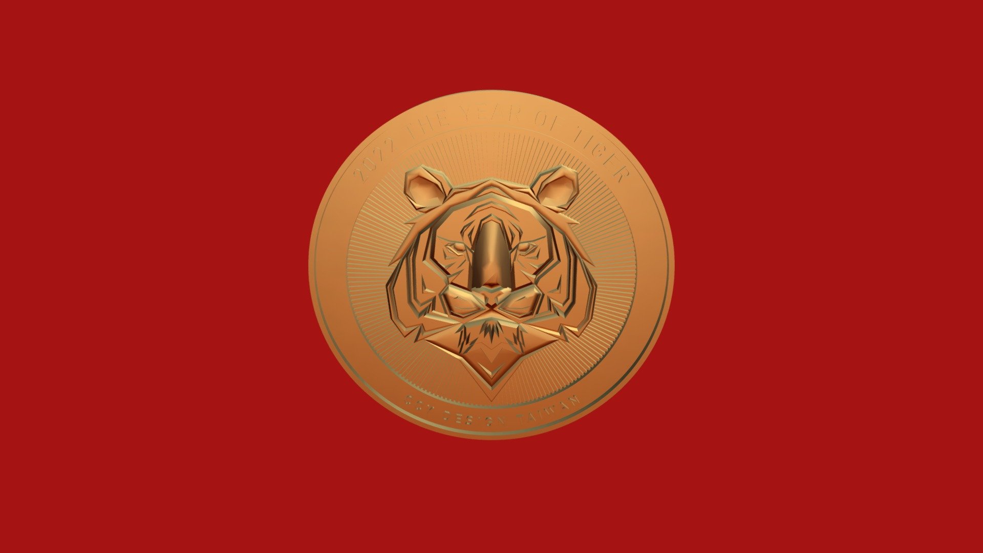 2022 Tiger Coin - 3D model by ccydesigntw [6534270] - Sketchfab