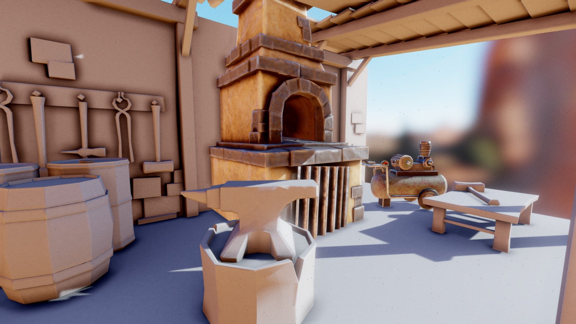 Low Poly Blacksmith Workshop - Download Free 3D model by mikeW (@mikewee) [653c9eb] - Sketchfab