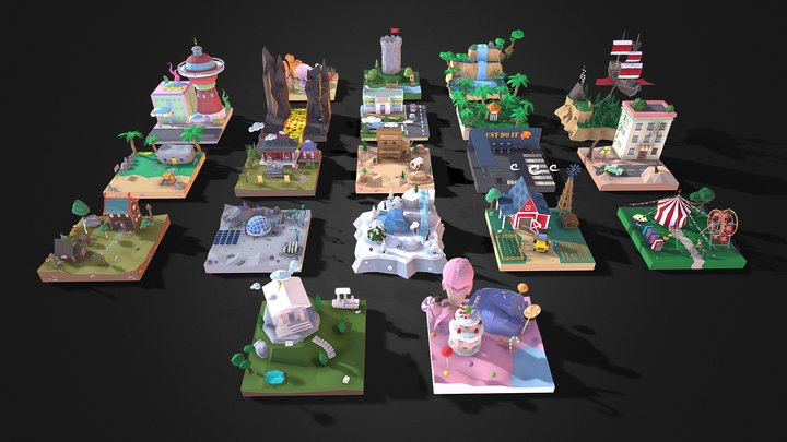 Low-poly-forest 3D models - Sketchfab