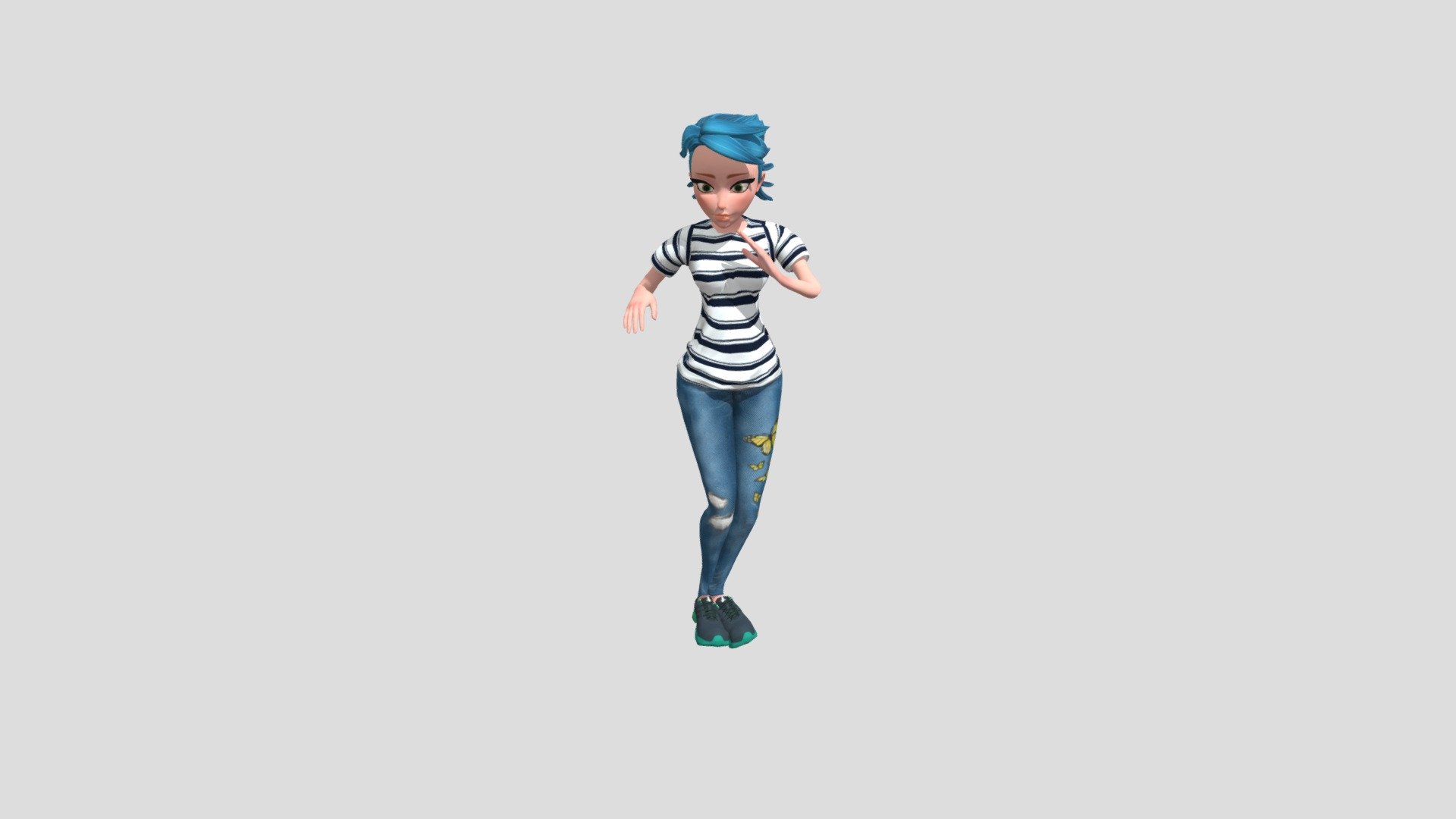 Cartoon Young Female 1 Rumba Dancing - Download Free 3D model by ...