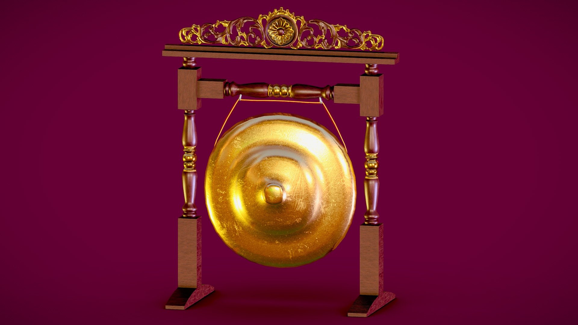 Traditional Instrument - Gong - Buy Royalty Free 3D model by Assemblr ...