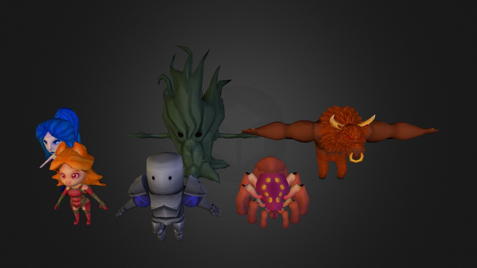 Fantasy Character Pack - 3D model by cpotter [6549573] - Sketchfab
