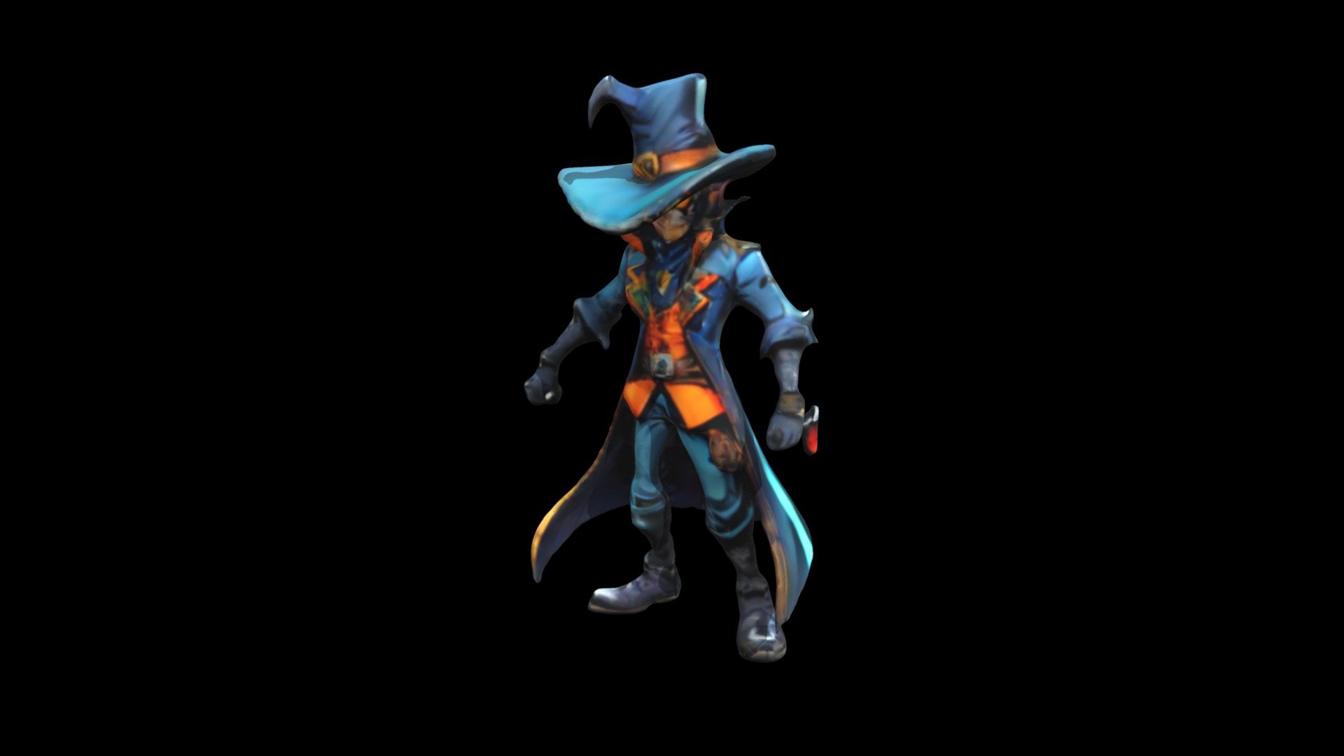 a cartoon character with a witch hat and a sh - Download Free 3D model ...