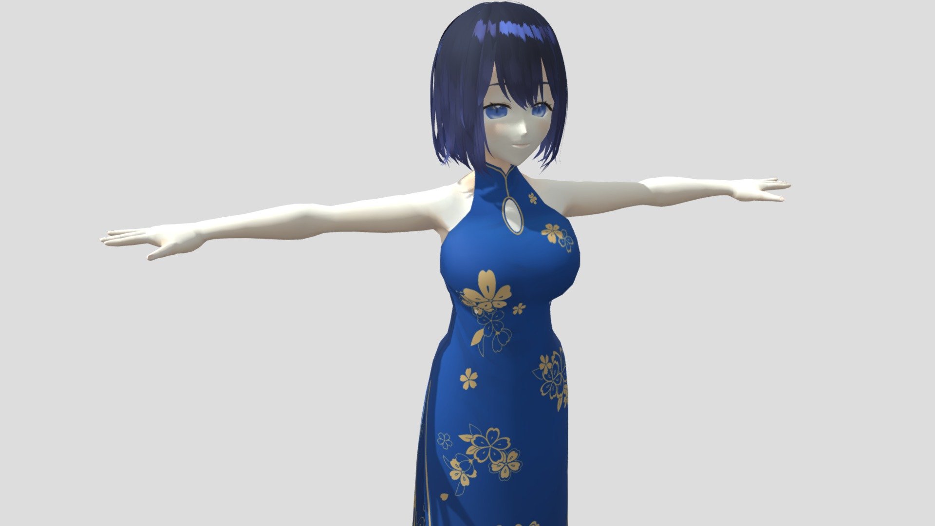 【Anime Character】Yuri (Cheongsam/Unity 3D) - Buy Royalty Free 3D model ...