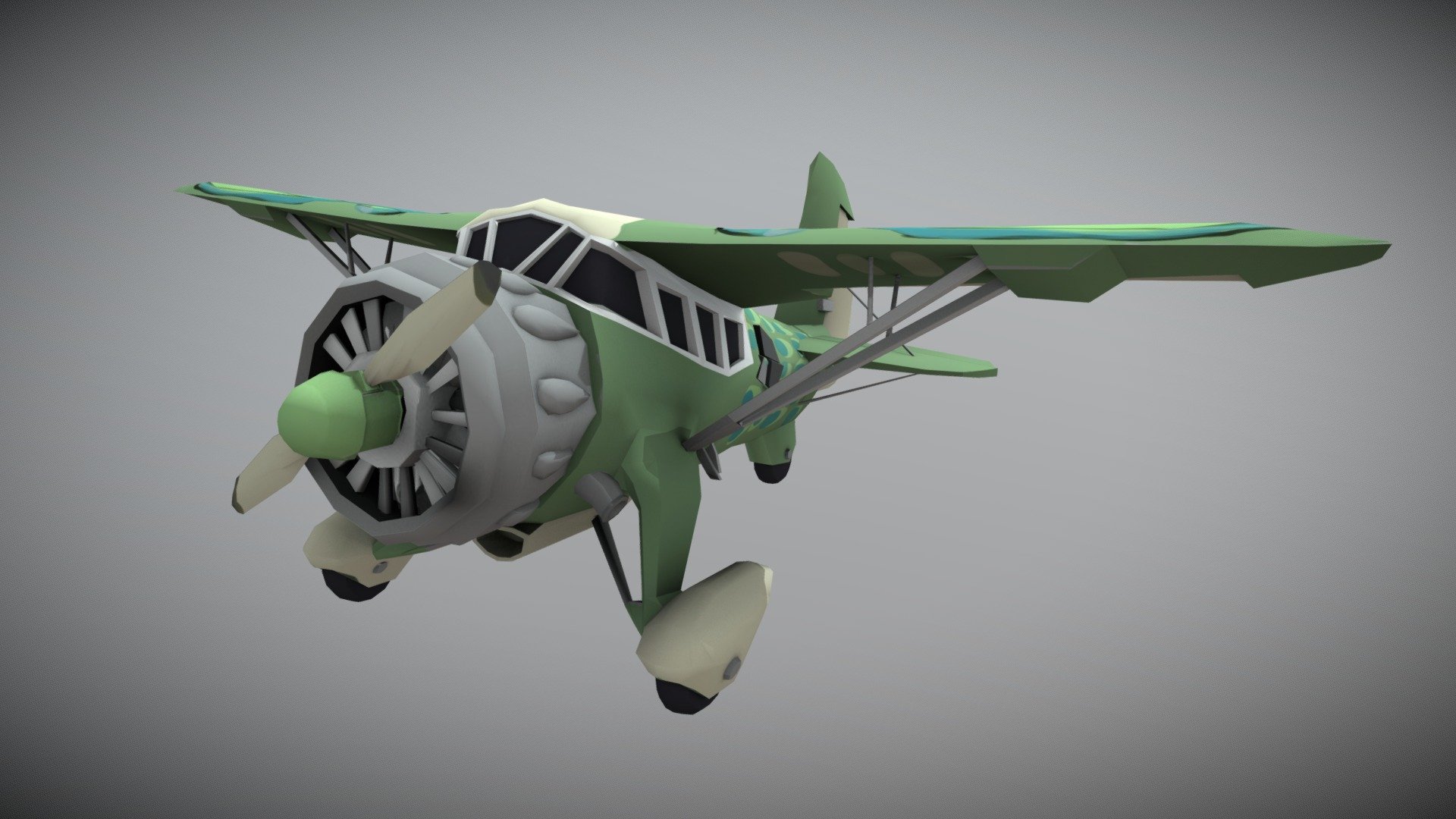 DAE game art stylized plane (base textures WiP) - 3D model by Renée ...
