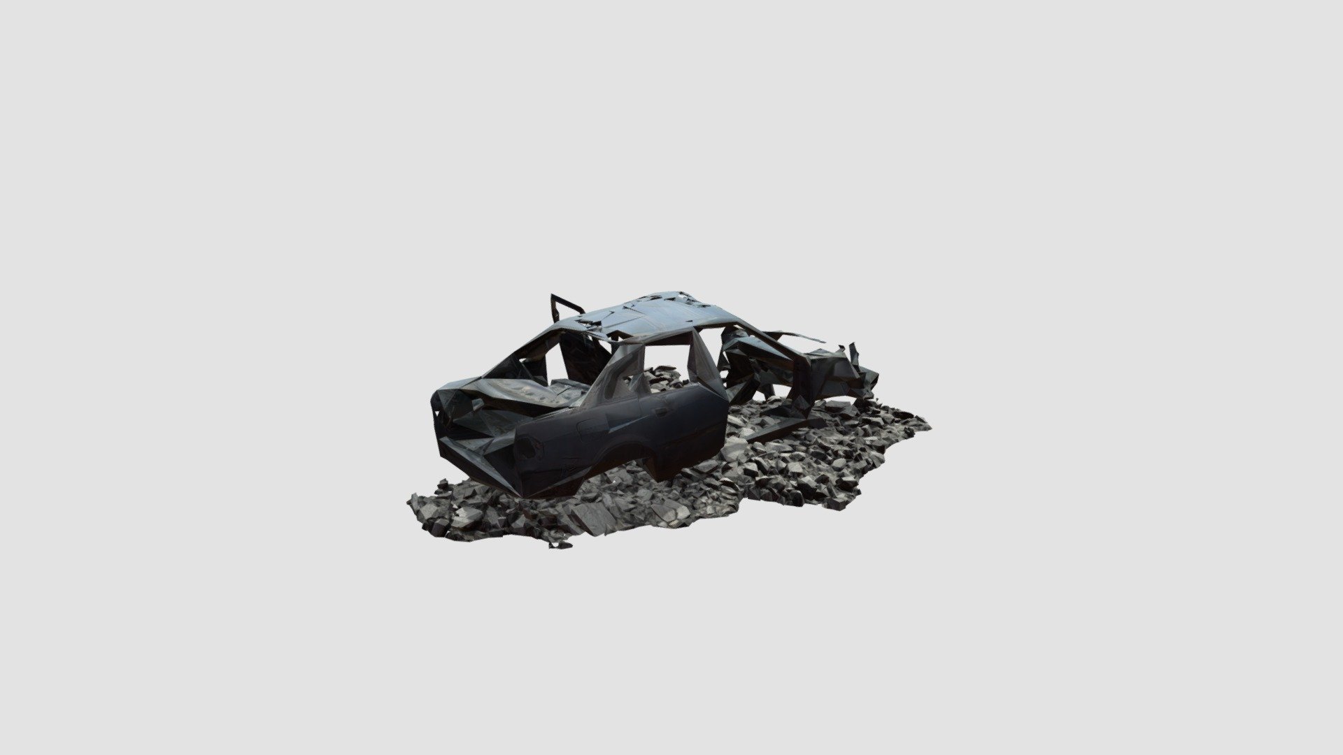 destroyed car - Buy Royalty Free 3D model by Evermotion [655fef4 ...