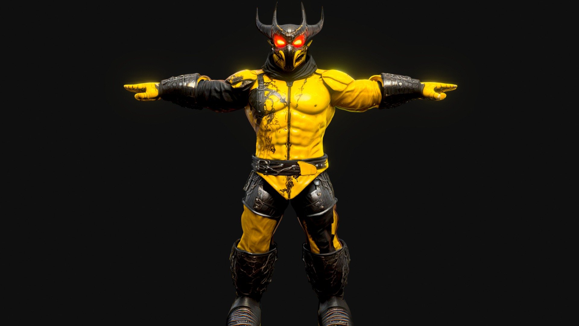 Character inspired Scorpion Mortal Kombat T-pose - Download Free 3D ...