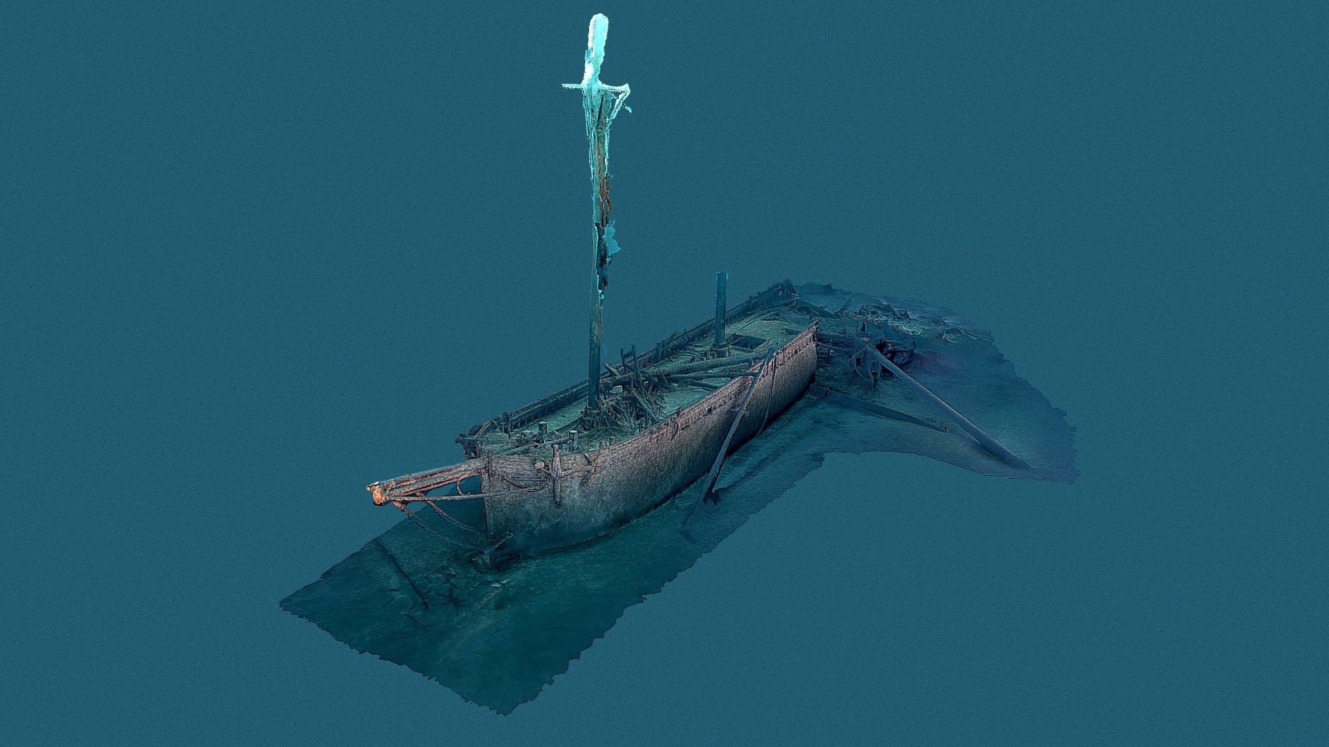 Typo Shipwreck Wooden three-masted schooner - 3D model by ...