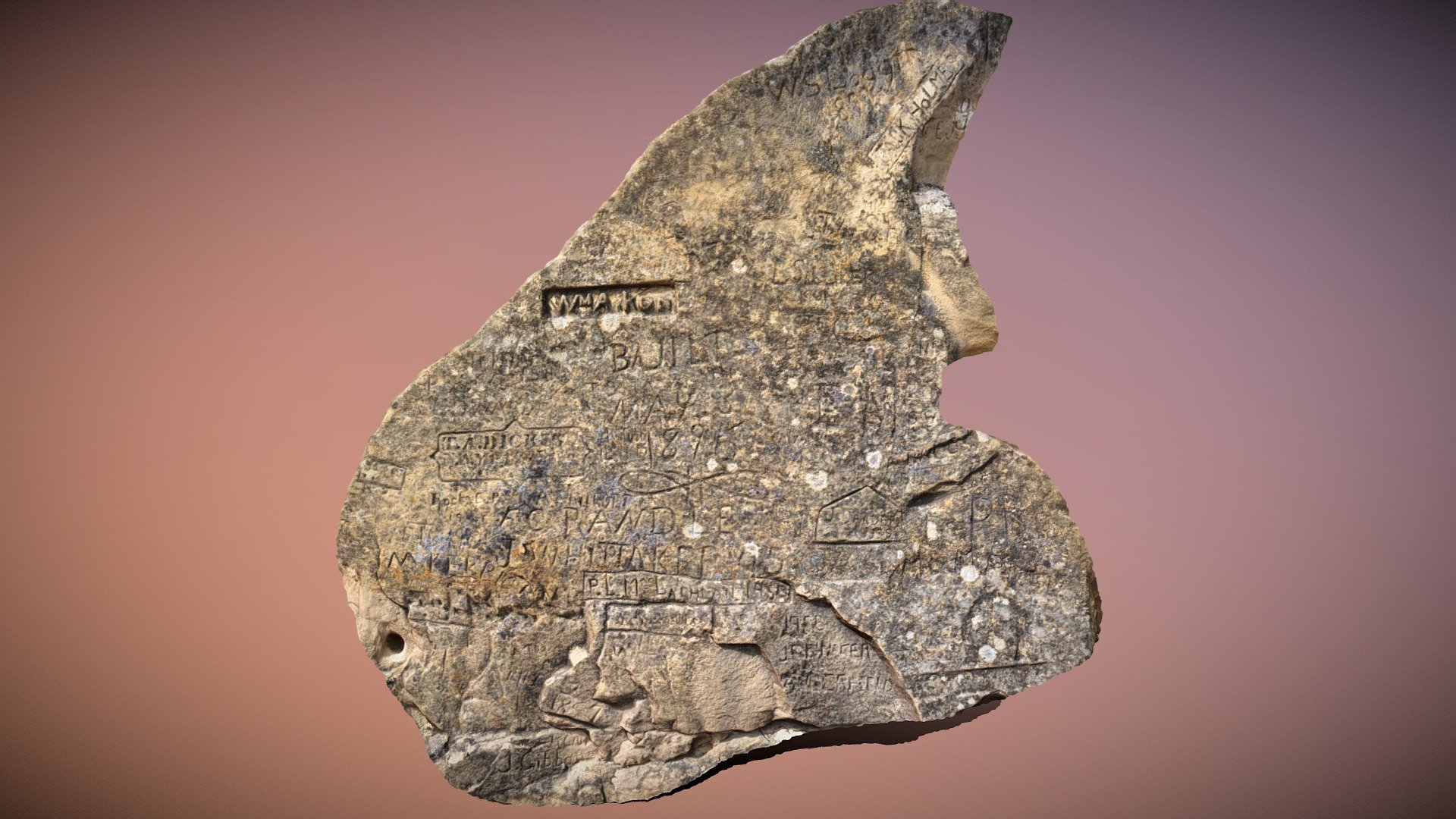 Main Shield Signature Rock Writing on Stone - 3D model by DLT ...