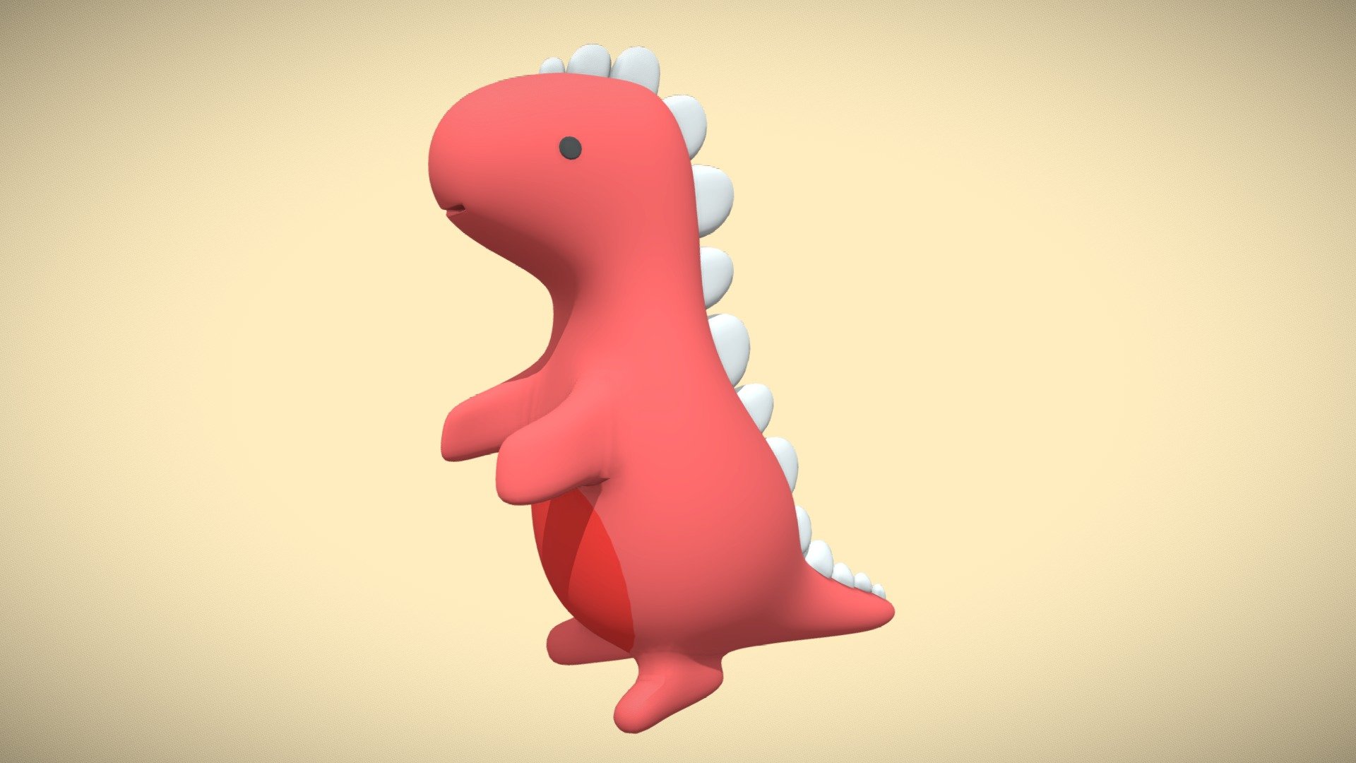 Cute Red children's Dino - Download Free 3D model by exceptional_3d ...