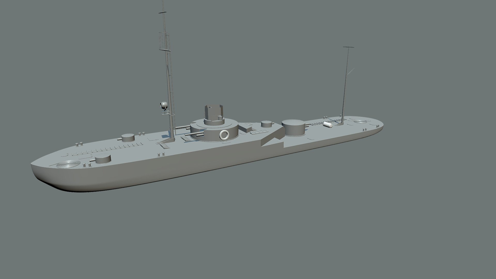 ORP Krakow 1926 - Polish river monitor - 3D model by arti4077 [65638b2 ...