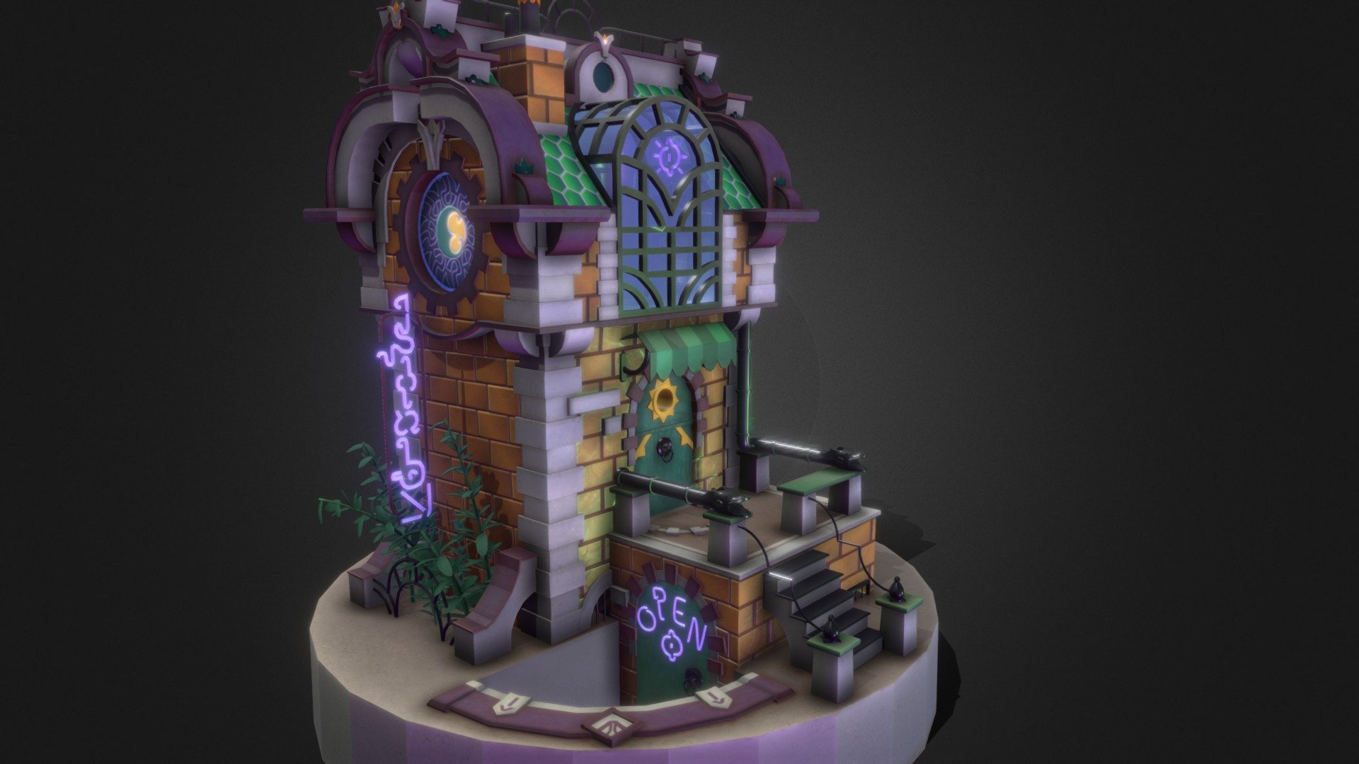 neon_house_final - 3D model by caravel [6566dbd] - Sketchfab
