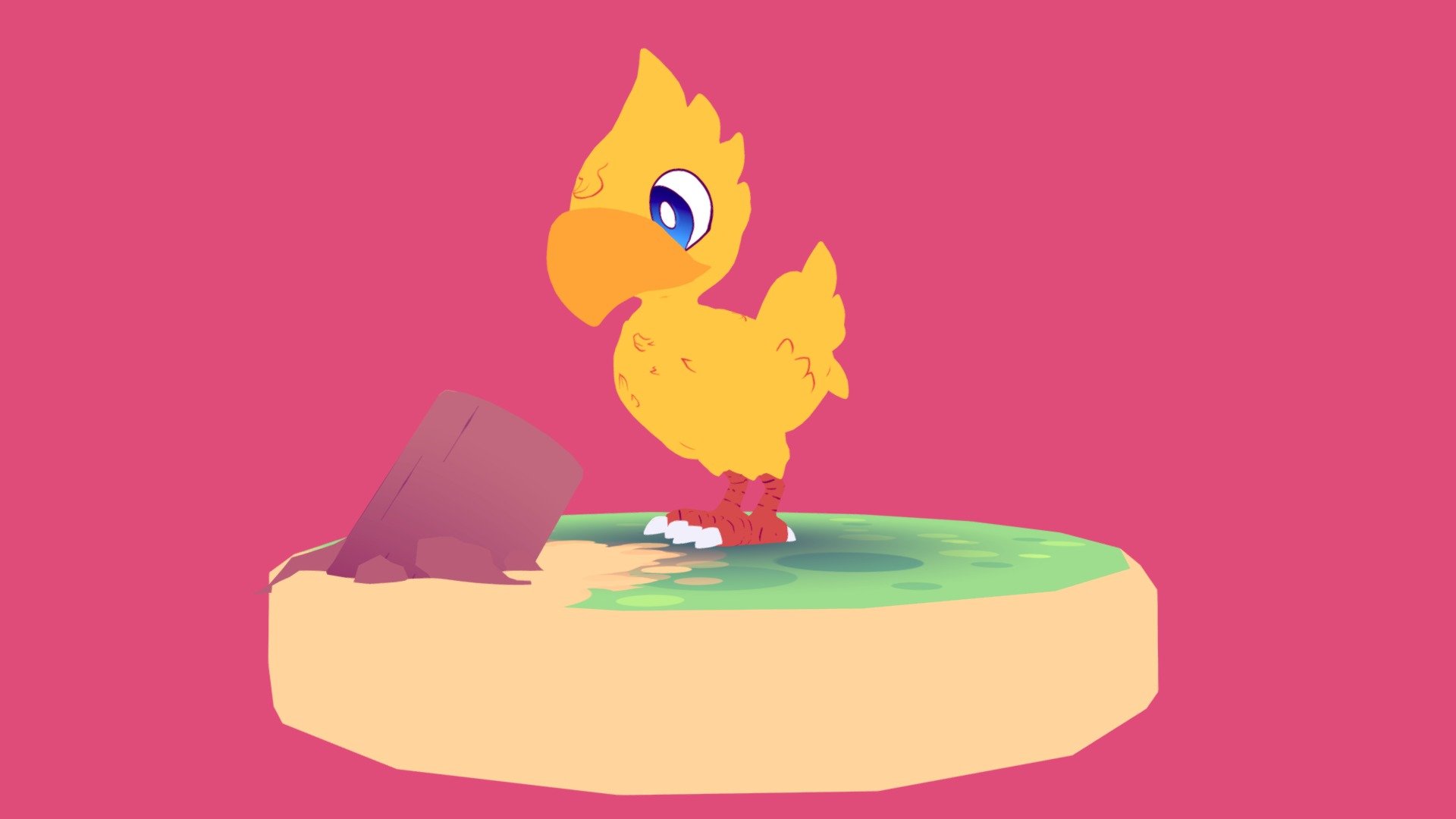 Toon Chocobo - Download Free 3D model by Luna Mmee (@MmeeLuna) [6569c1f ...