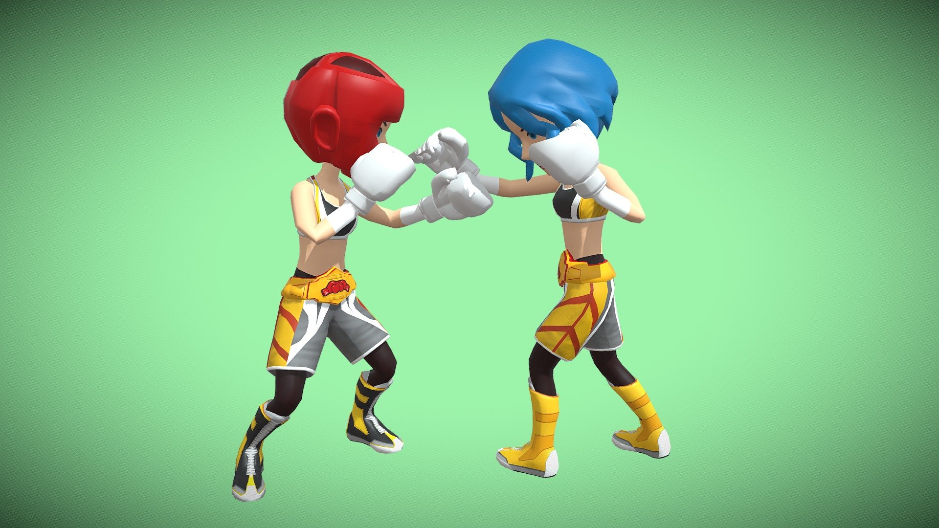 Animated Female Avatars Boxing Loop - Download Free 3D model by ...