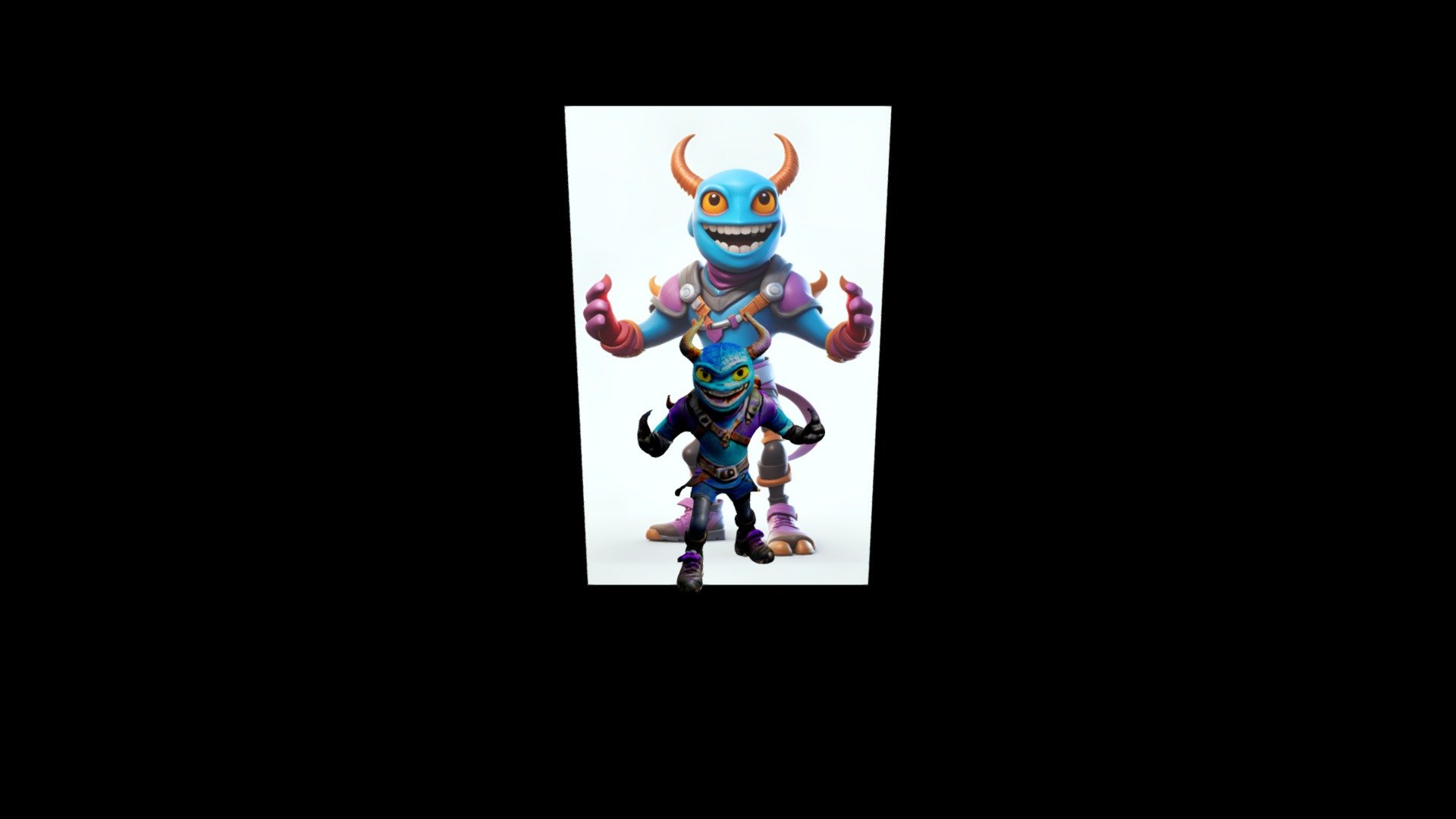 a close up of a toy figure of a blue monster wit - Download Free 3D ...