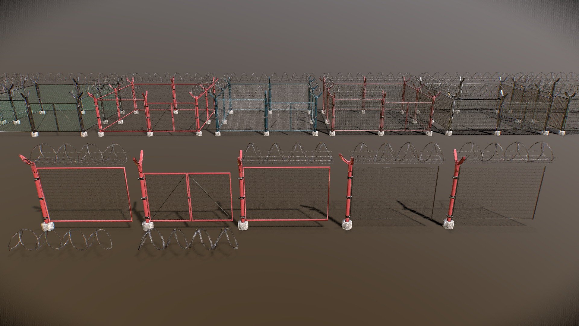 Modular Wire Fence Pack PBR - Buy Royalty Free 3D model by Ev_M ...