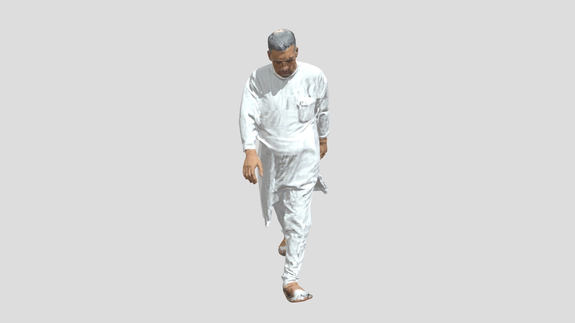 Man Walking in White Robe He is true Sant - 3D model by rajatbhadauria012 [6586368] - Sketchfab