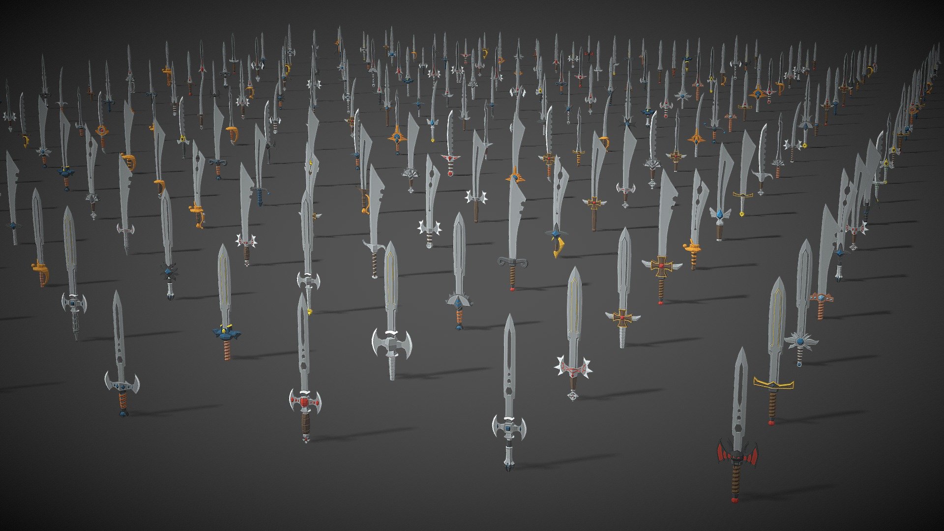 Swords Pack 01 - Low Poly Stylized Swords - Buy Royalty Free 3D model ...