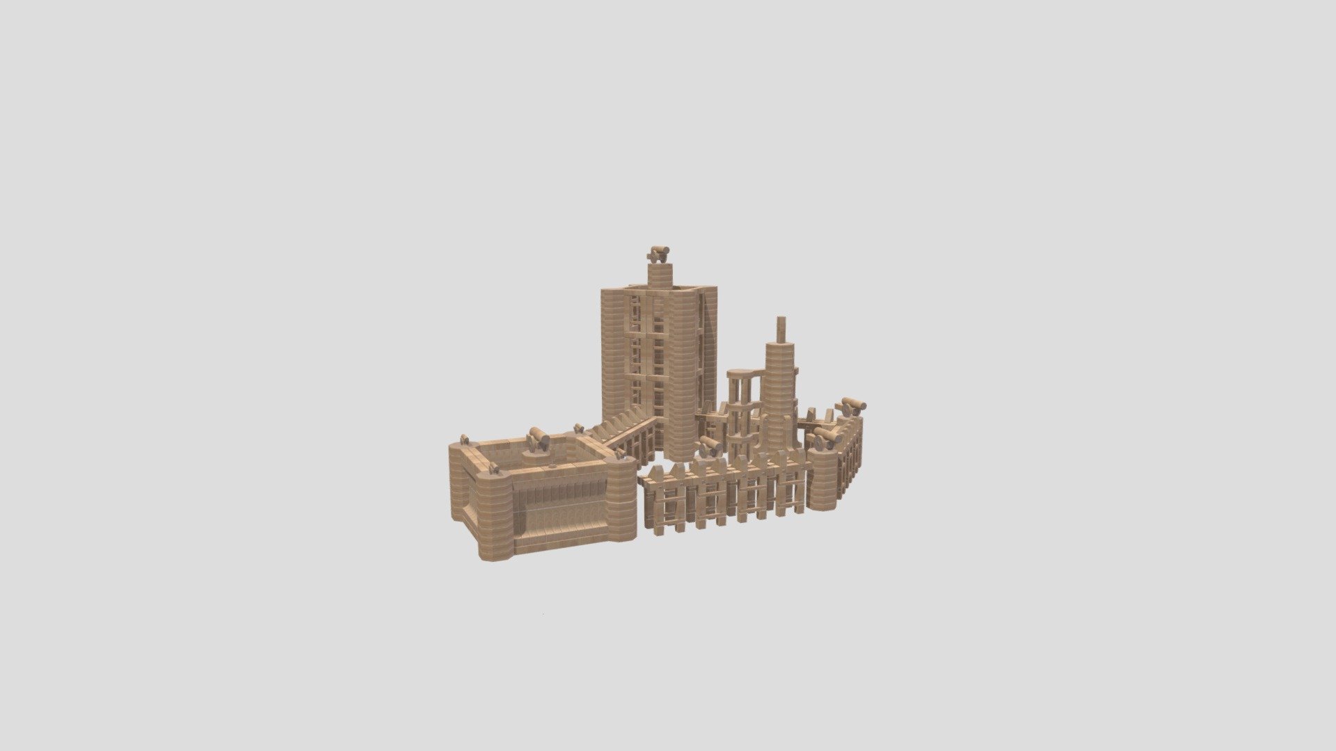 advanced block castle - 3D model by TechTurtle1 [6591e0f] - Sketchfab