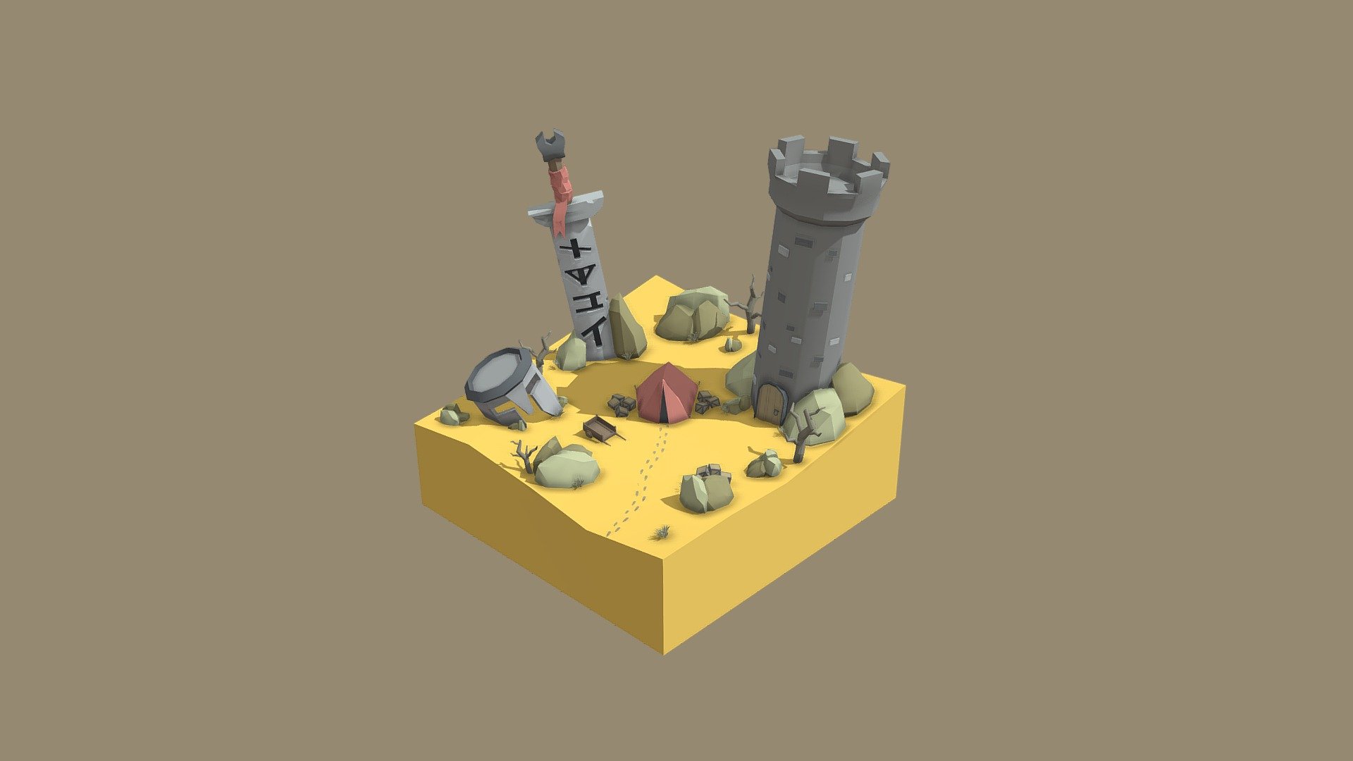 Game Art 1 - Simple Scene - 3D model by elliot.de.ketelaere [6596a79 ...