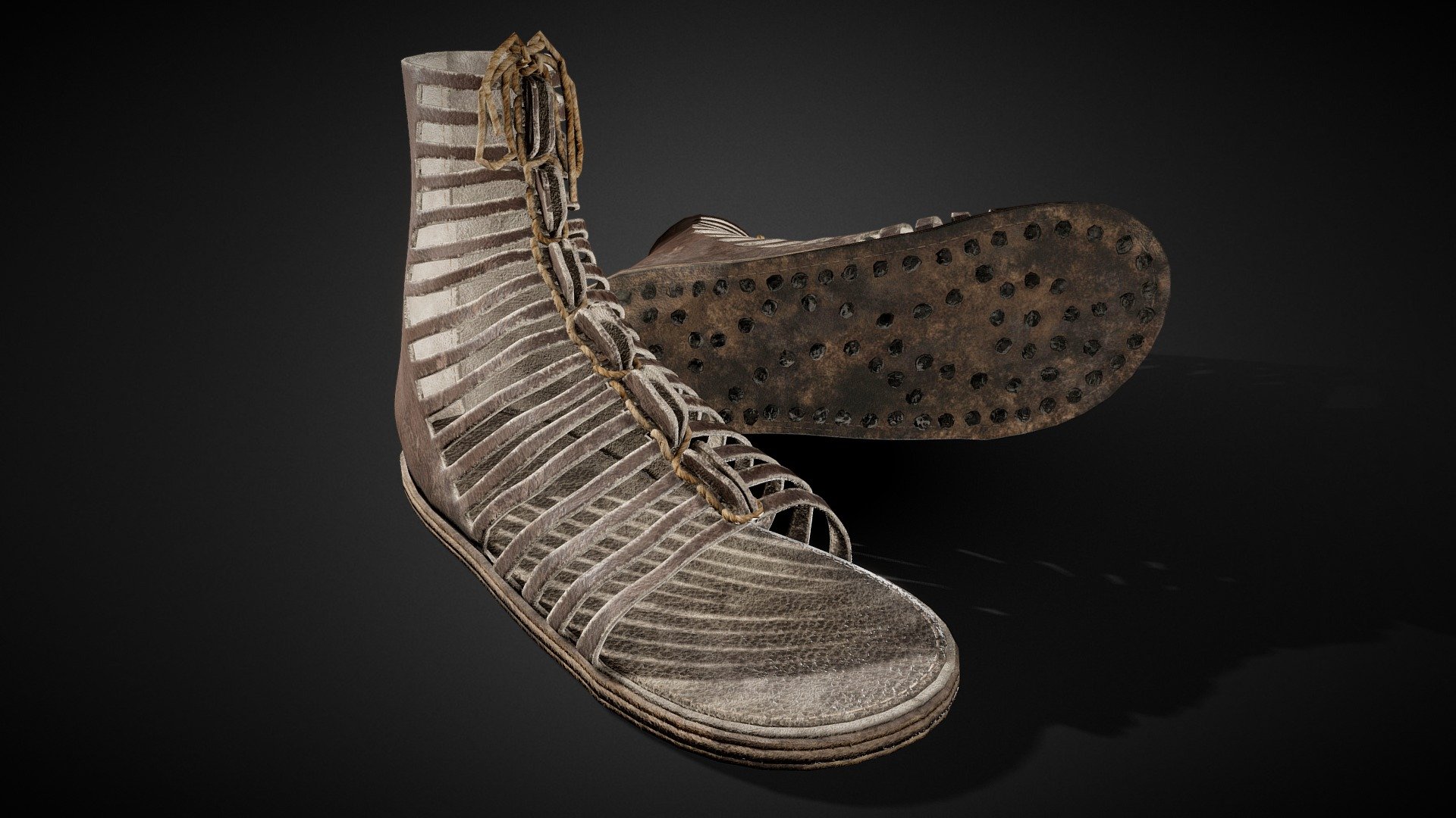 Caligae | Roman sandals - Buy Royalty Free 3D model by Mikaël Sévère ...