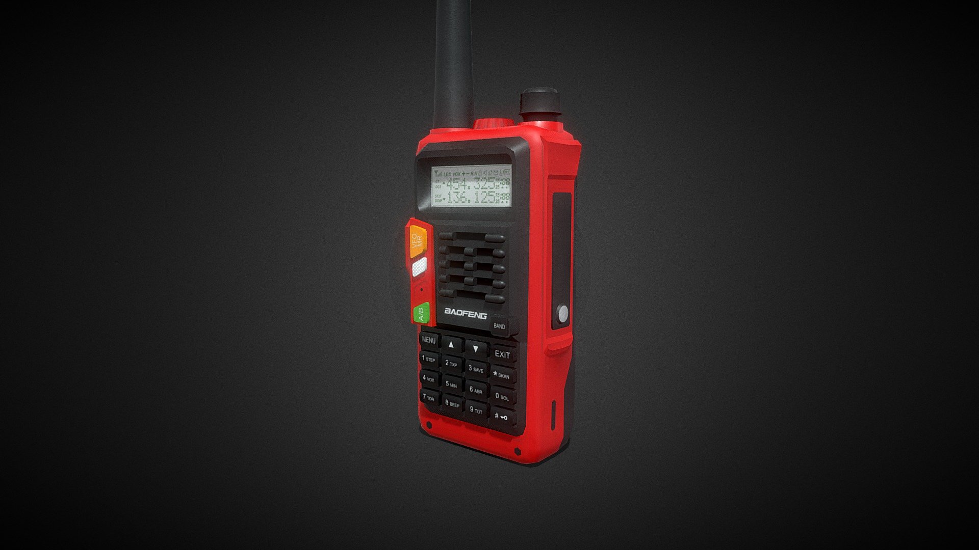Baofeng UV-S9 Red - 3D model by oxterium [659a872] - Sketchfab
