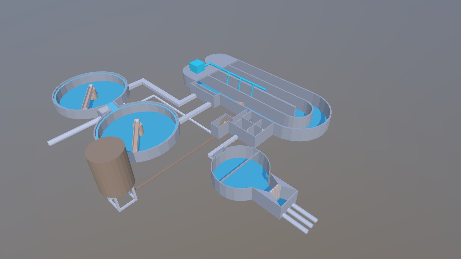 Waste water treatment plant sketch - 3D model by Nivenshhsk [65a2b91 ...