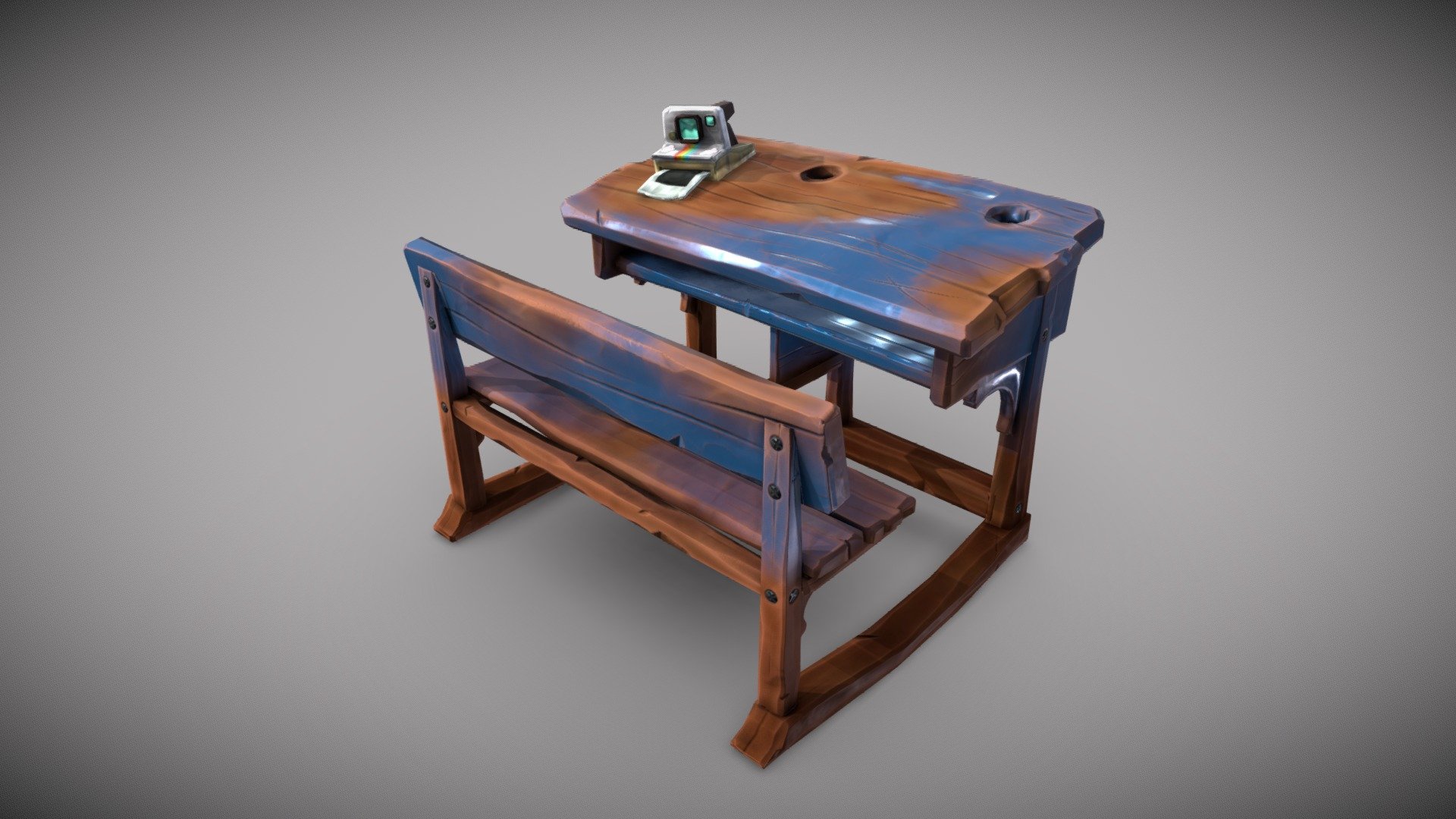 Student Desk - 3D model by BClara [65ad9f1] - Sketchfab
