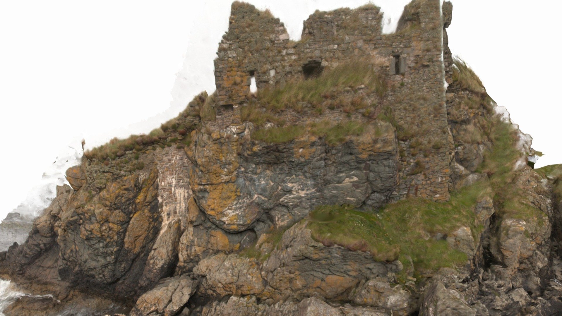 Sea-facing façade of the Dunyvaig Castle. - 3D model by University of ...