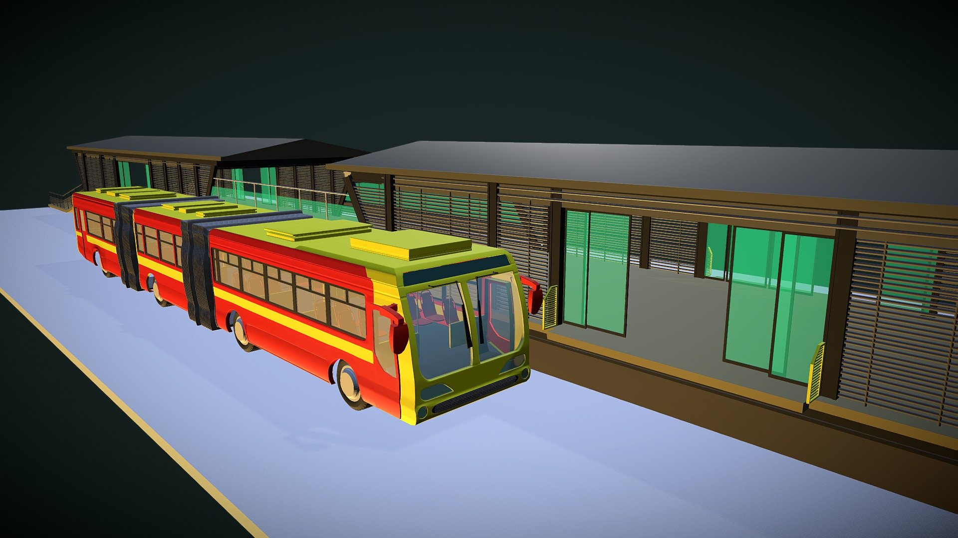 bus station - 3D model by Hugo Armando Villadiego A (@HugoVilladiego ...