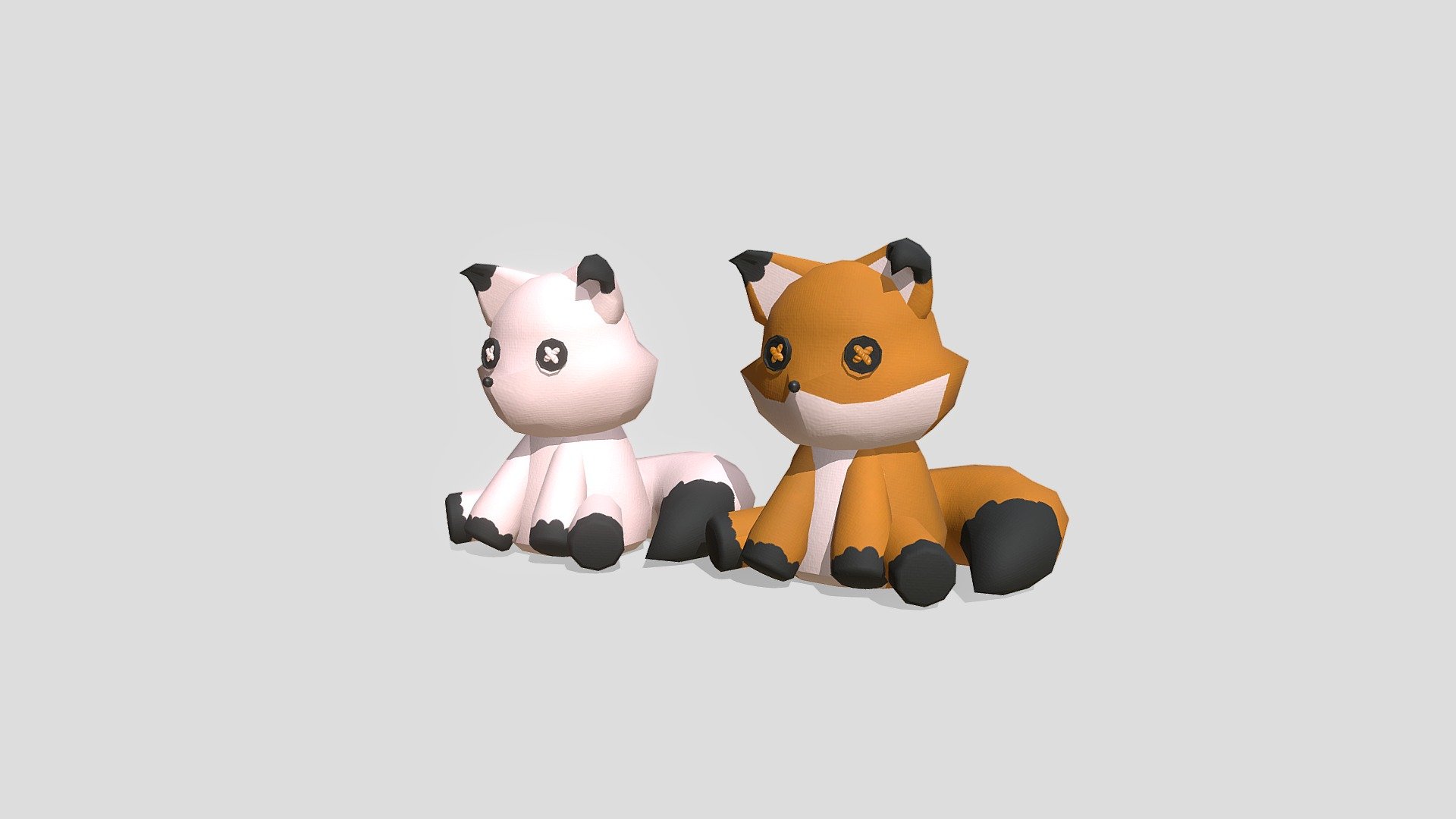 Arctic & Orange Fox Plushes - 3D model by Caleb P. (@lightwastaken ...