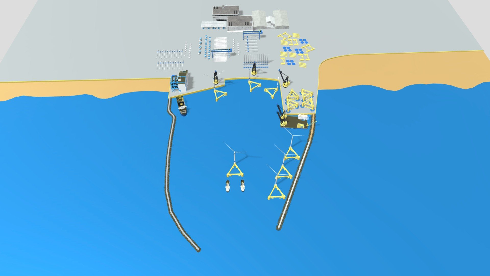 Floating Offshore Wind Port - 3D model by Offshore Wind Learning ...