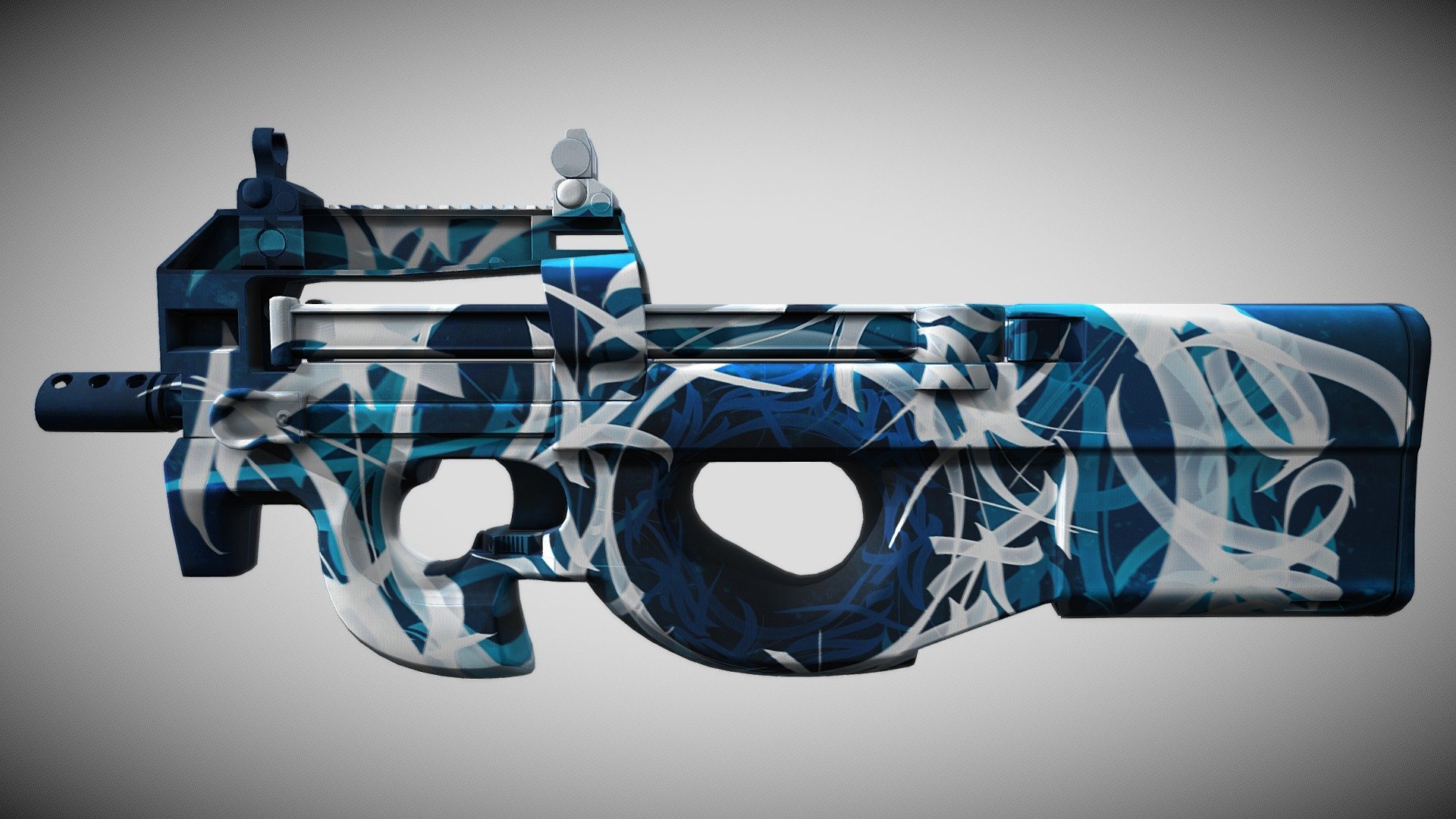 P90 | Calligraphy - 3D model by egor.tattoo [65dab82] - Sketchfab